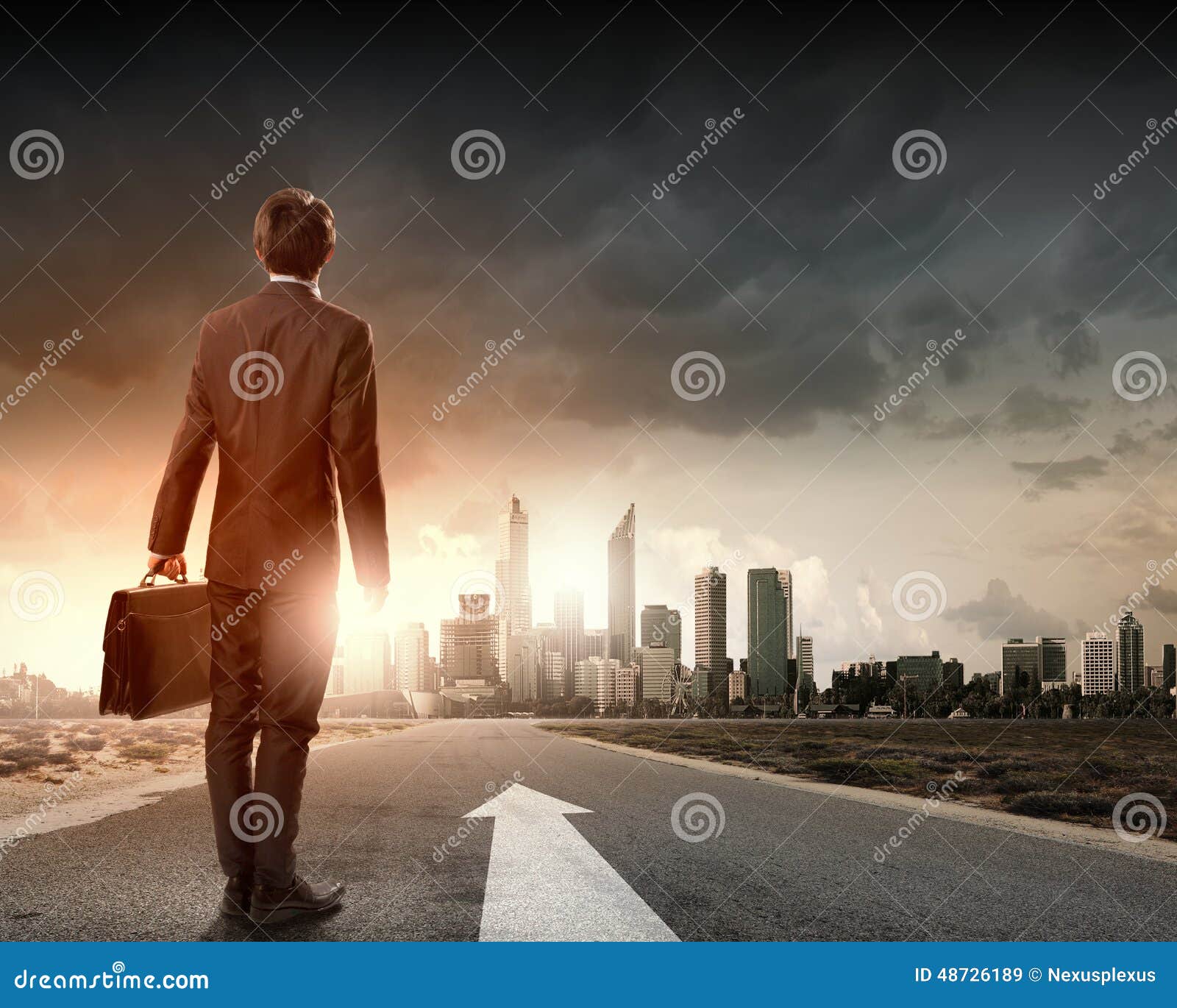 At the start of long way stock image. Image of corporate - 48726189