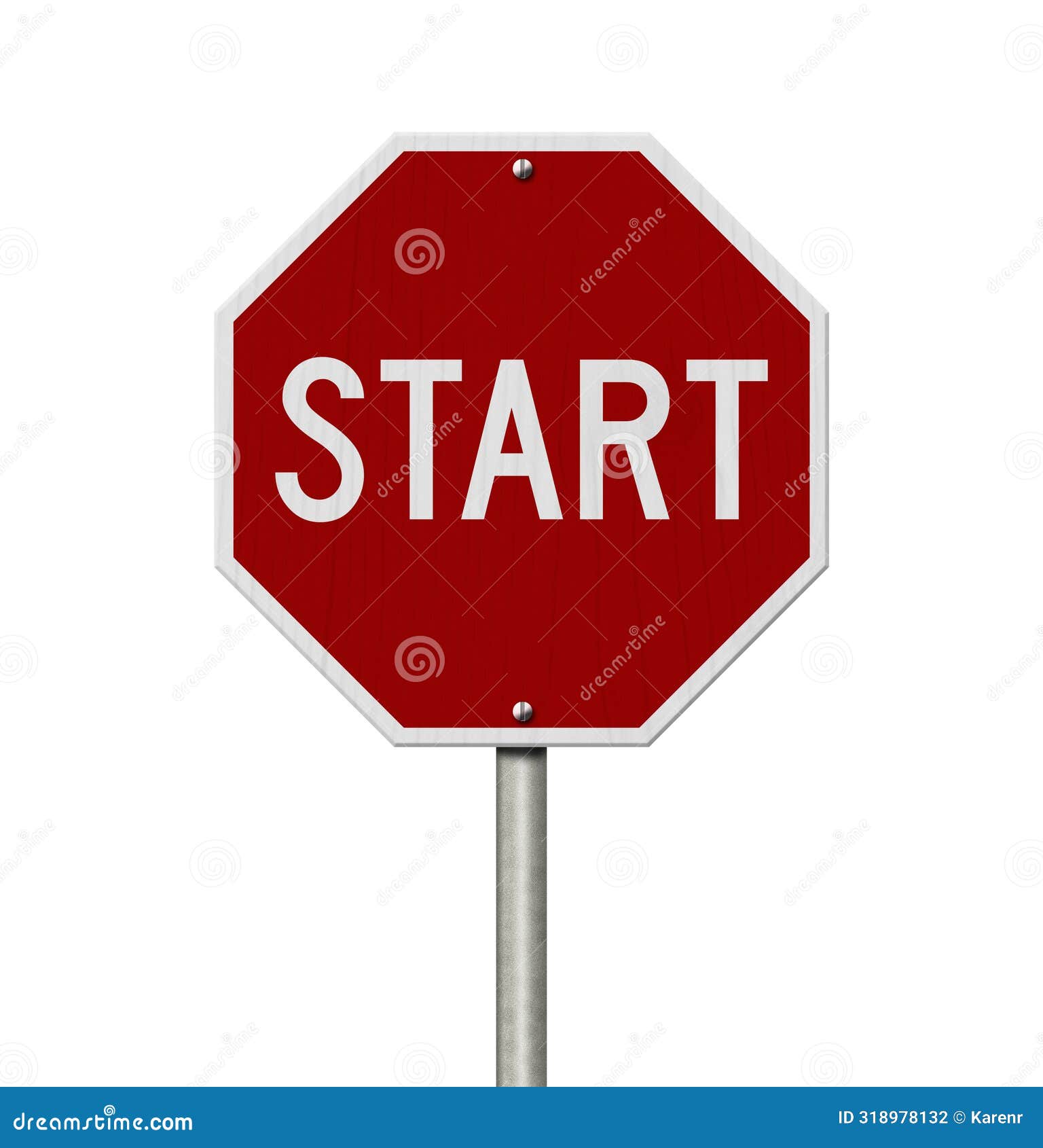 Start Message on Red Street Stop Sign Stock Photo - Image of beginning ...
