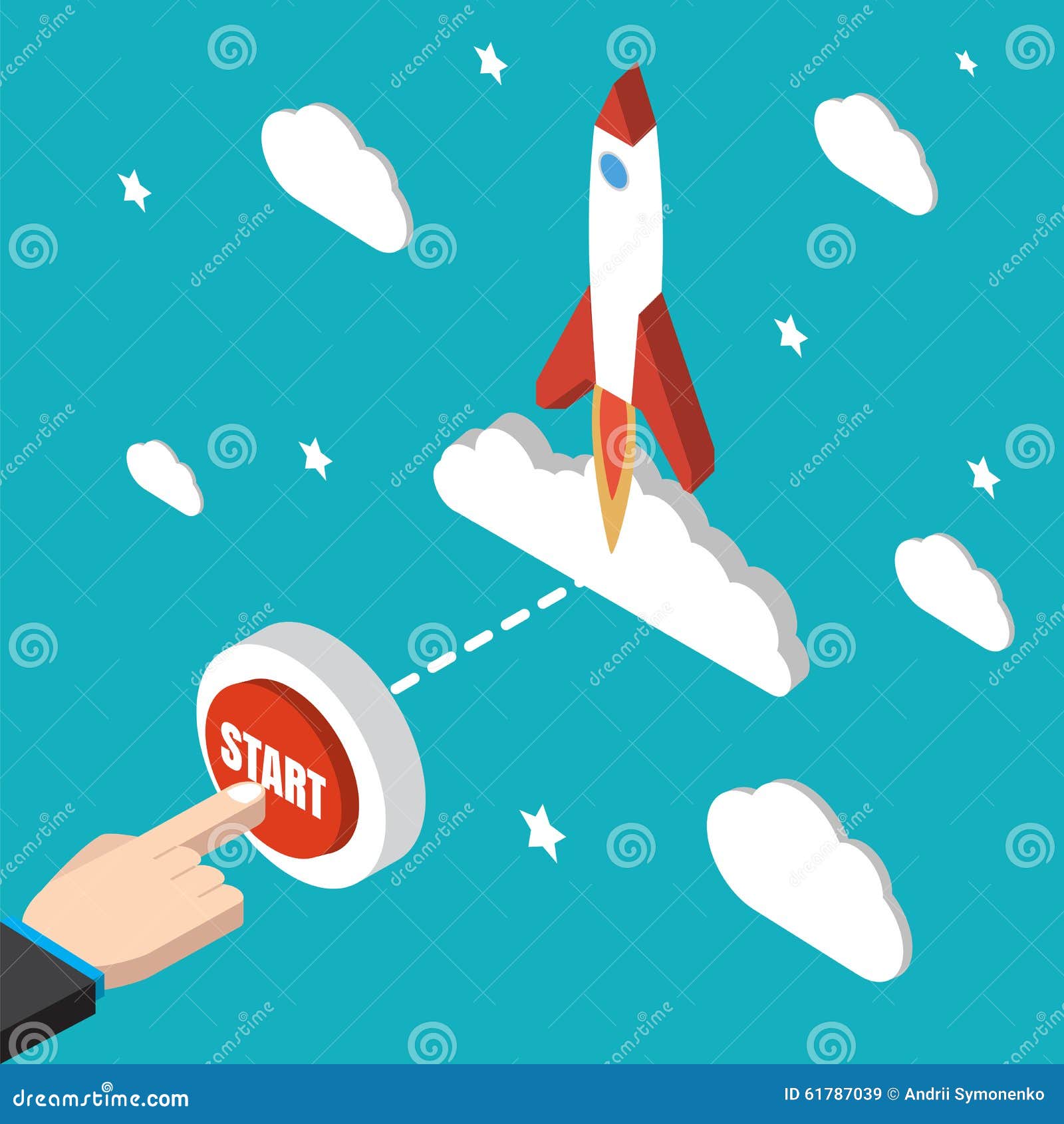 Start Mission Isometric. Vector Illustration. Stock Vector ...
