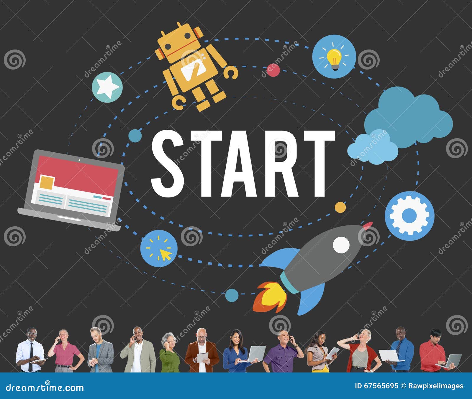 Start Mission Success Strategy Beginning Concept Stock Illustration ...