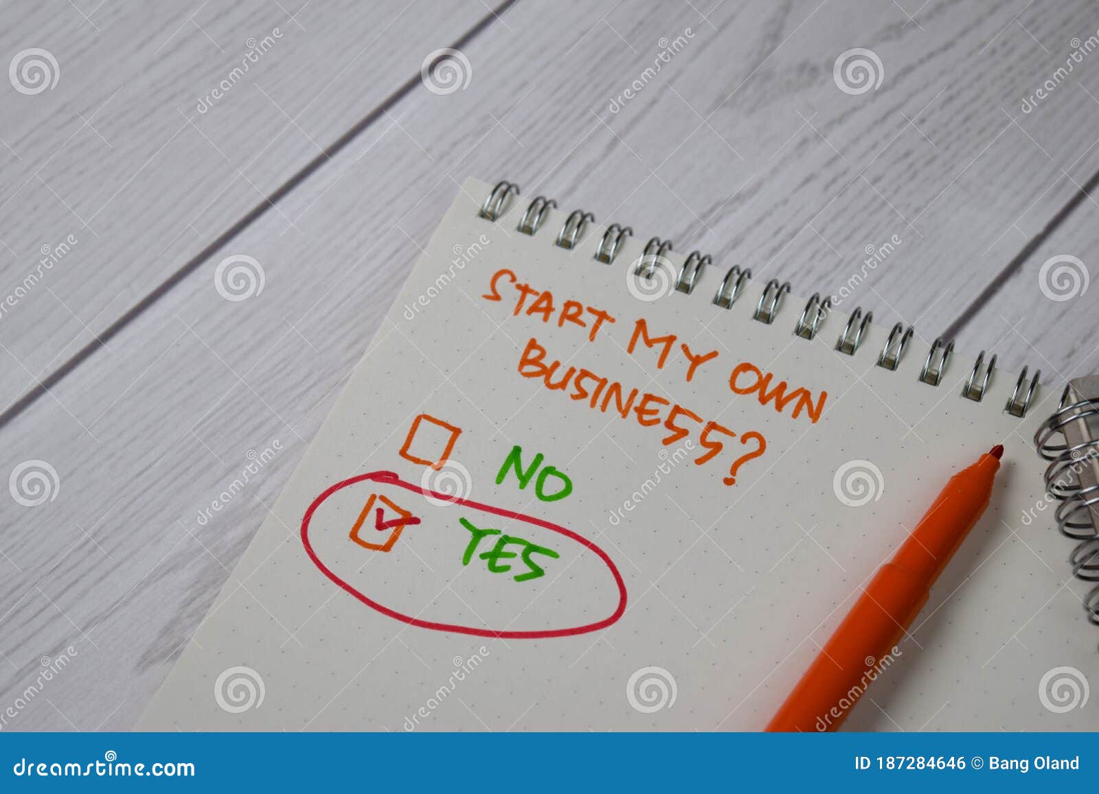 Start My Own Business Write on a Sticky Note. Supported by an ...