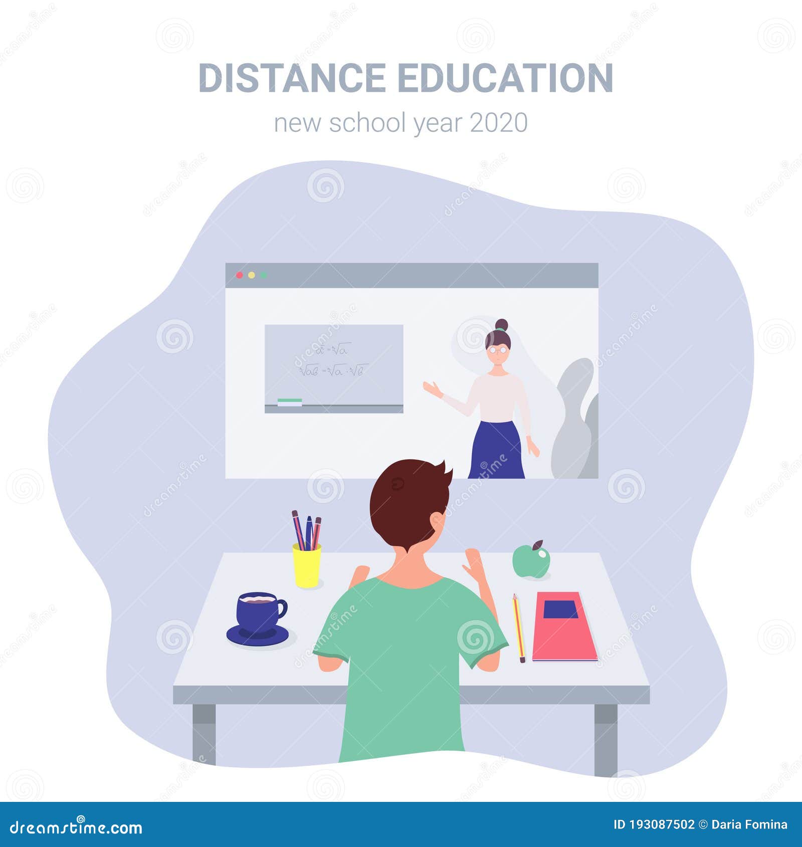 The Start of the New Distance School Year Stock Vector - Illustration ...