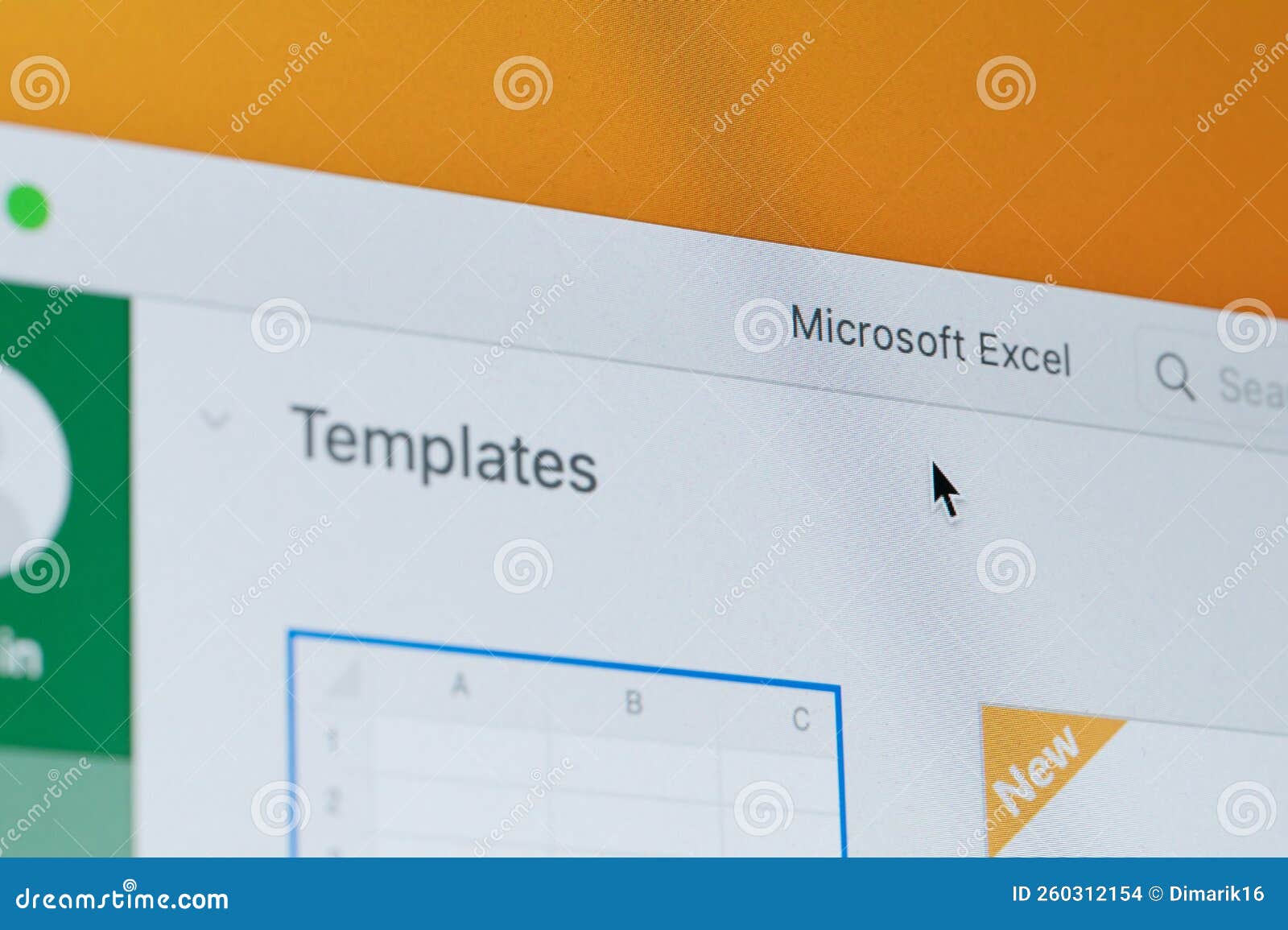 Start New Document in Microsoft Office Excel Editorial Stock Image ...