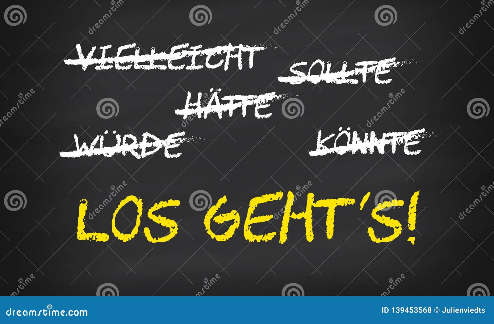 Start Now Black Board - German-Translation: Los Geht`s Stock ...
