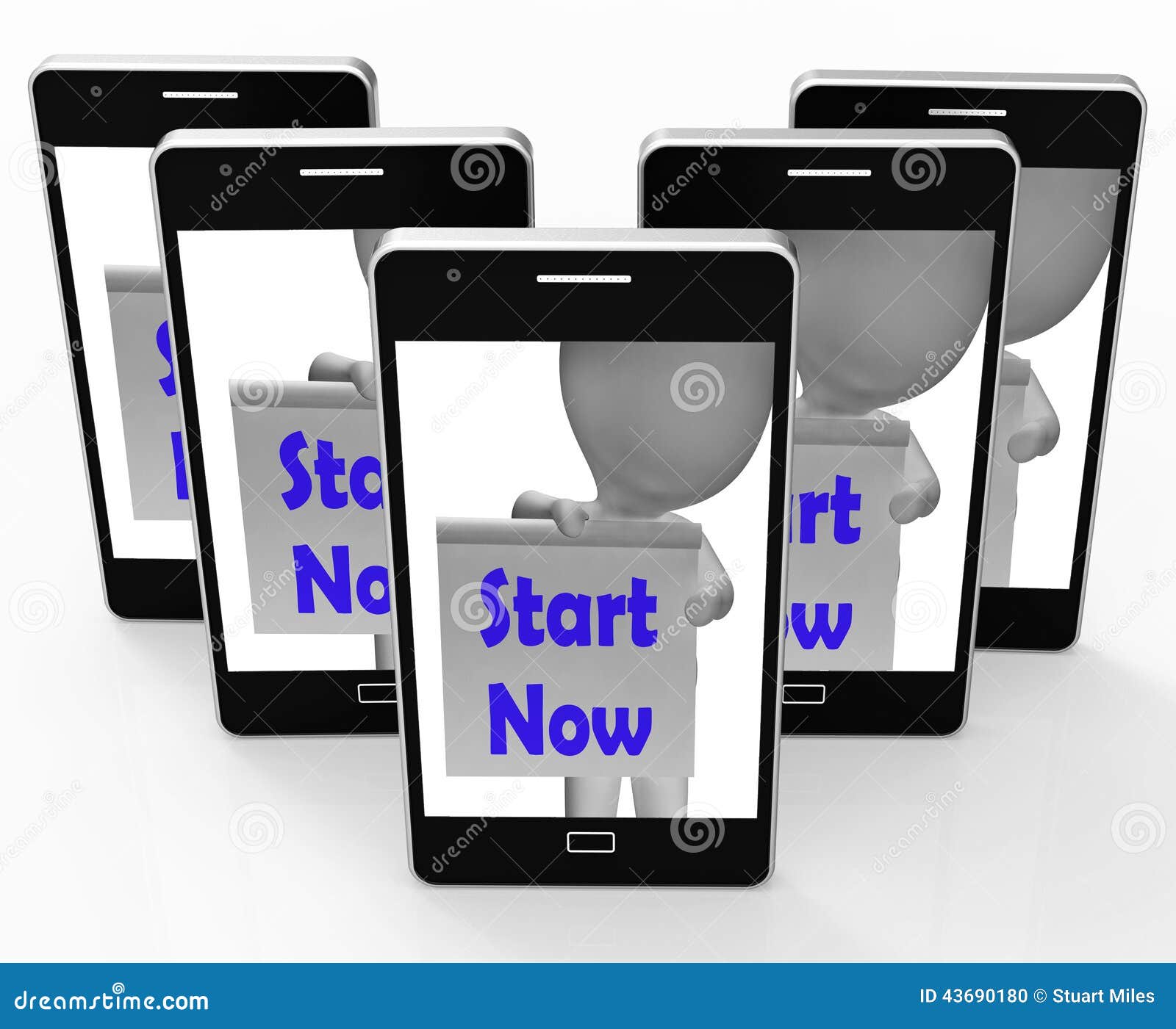 Start Now Phone Shows Begin or Do Immediately Stock Illustration ...