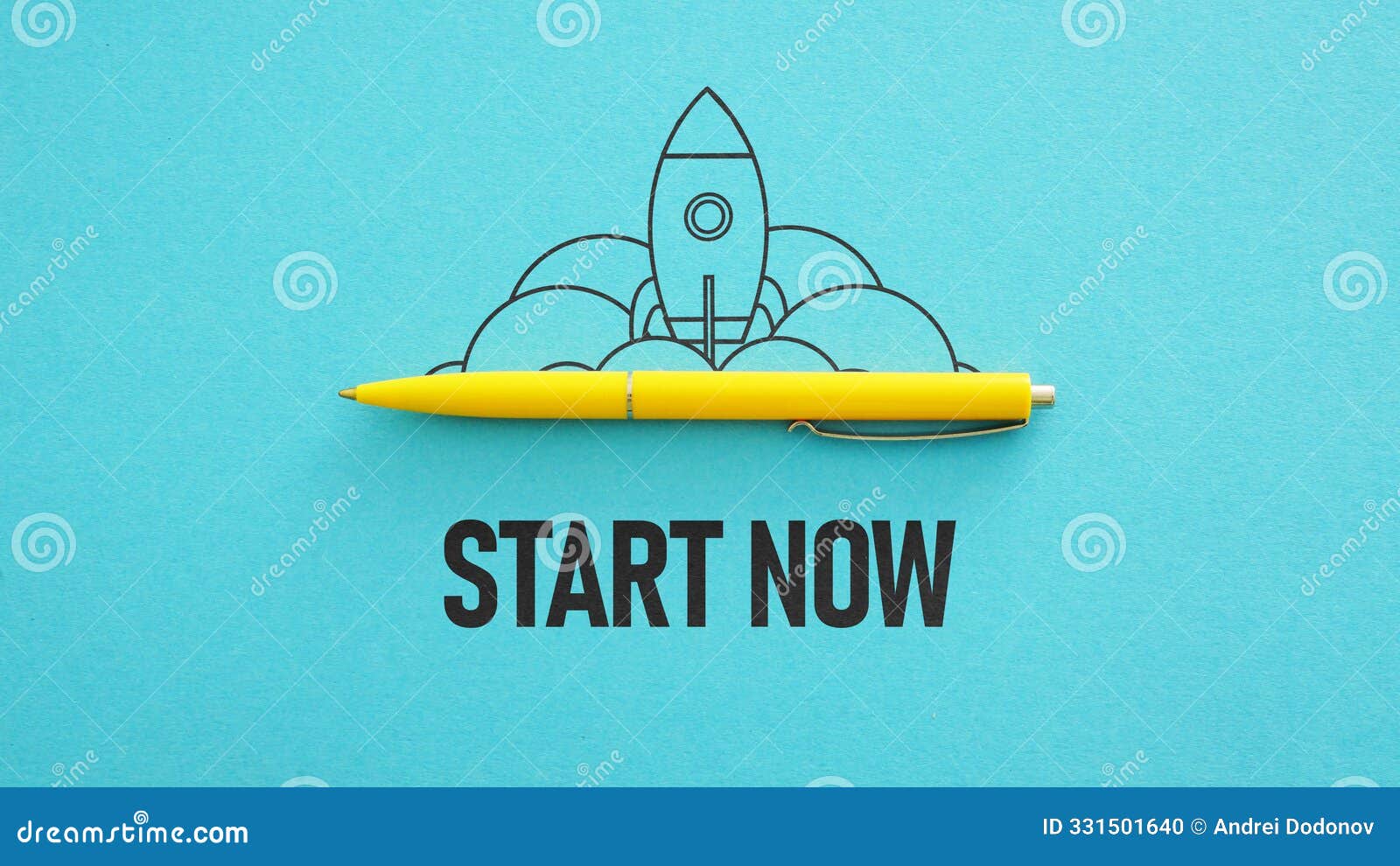 Start Now is Shown Using the Text and Picture of the Rocket Launch ...