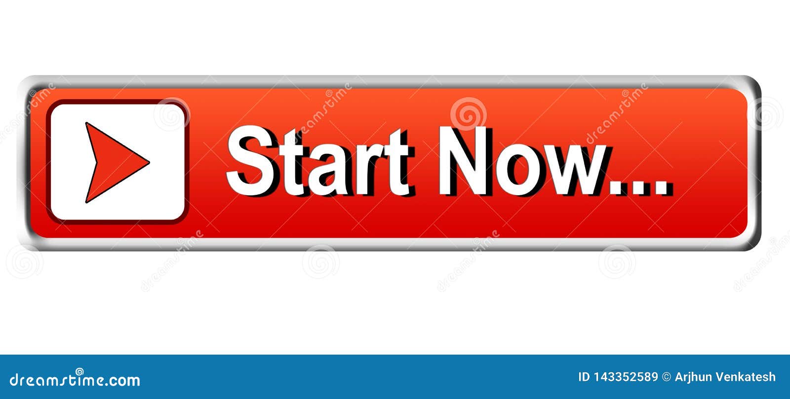 Start Now Square Web Button Classic Red Button White Background Stock ...