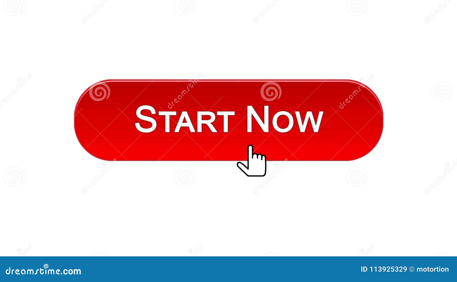 Start Now Web Interface Button Clicked with Mouse Cursor, Red Color ...