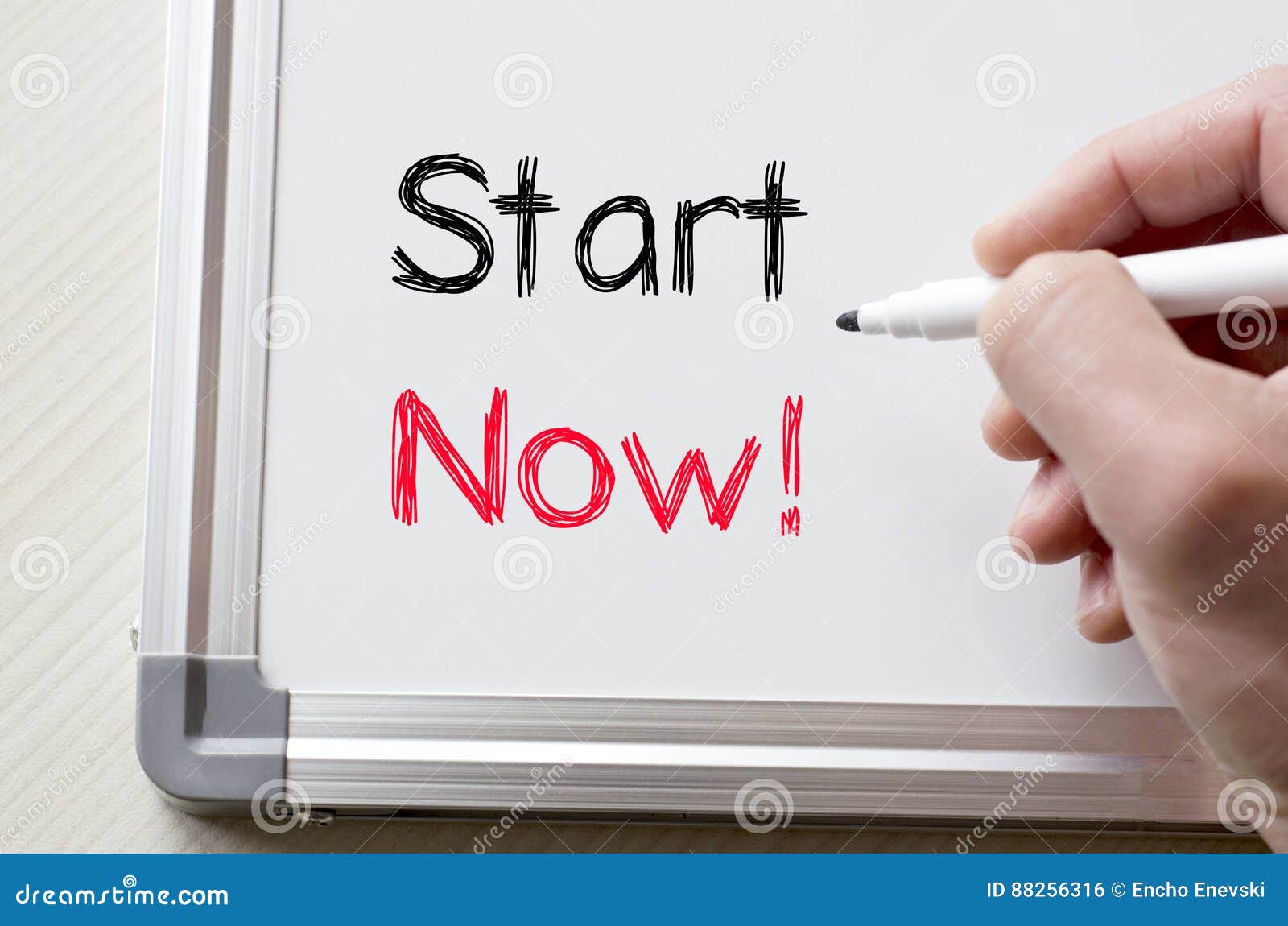 Start Now Written on Whiteboard Stock Photo - Image of career, white ...