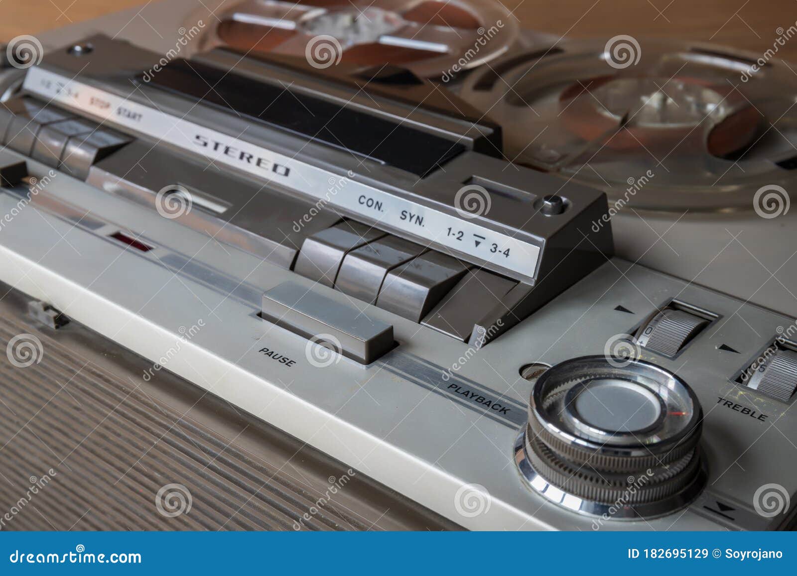 Start of Old Tape Recorder, Play, Pause, Rewind, Man Playing Stock ...