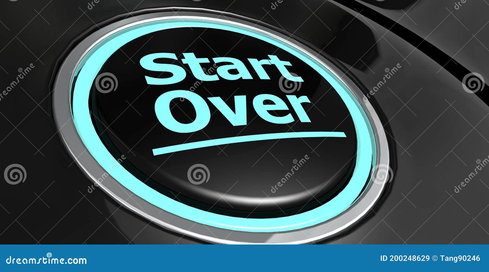 Start Over Button with Blue Light Stock Image - Image of connect ...
