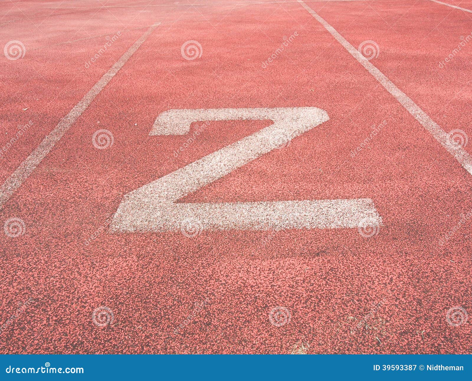 Start Point of Race Track with Number 2 Stock Image - Image of runner ...