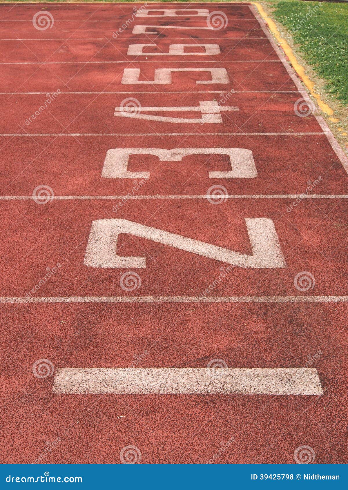 Start Point of Race Track with Number 1-8 Stock Photo - Image of second ...