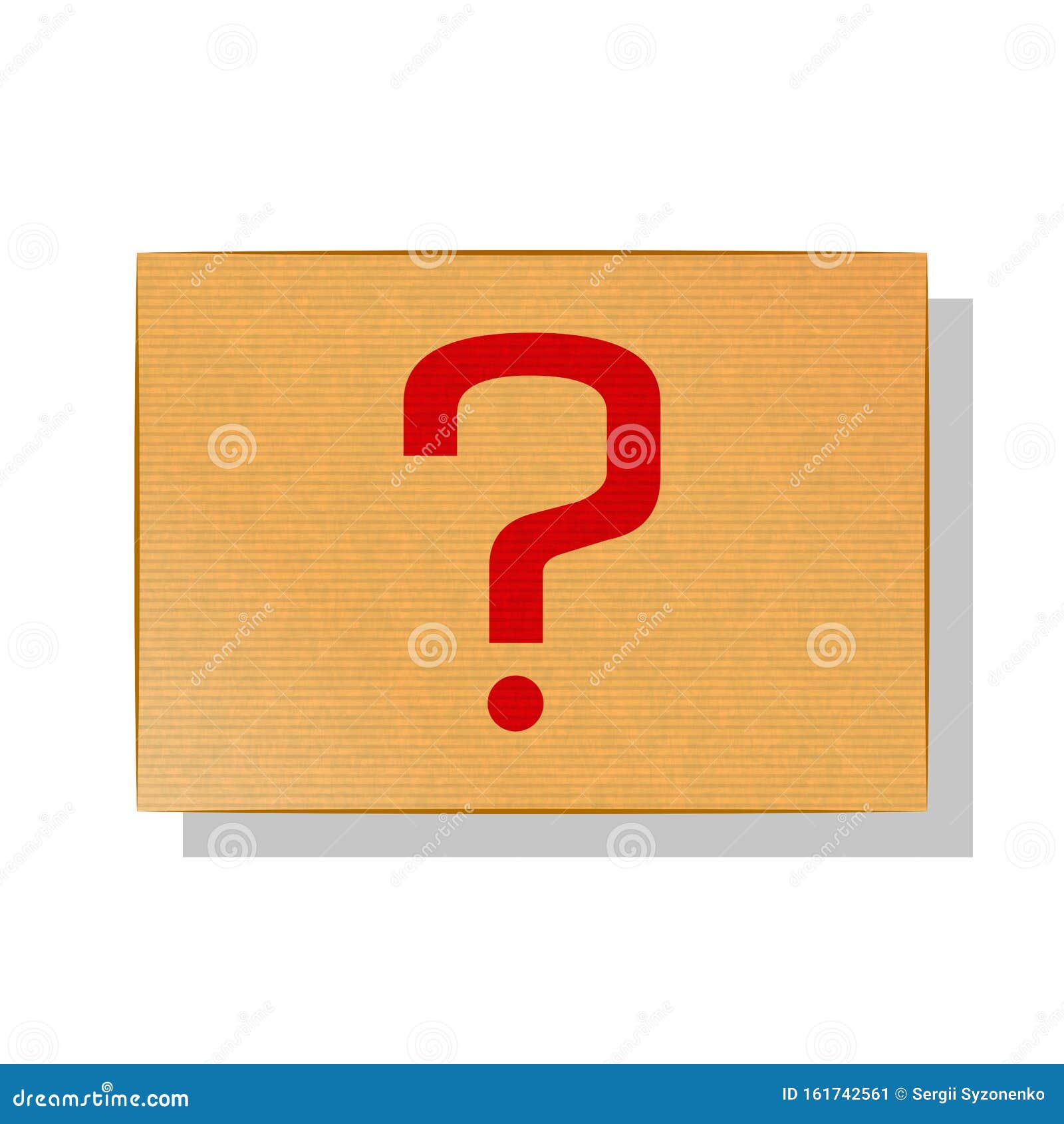 Start Poll Plate Design Element, Red Question Mark On The Cardboard ...