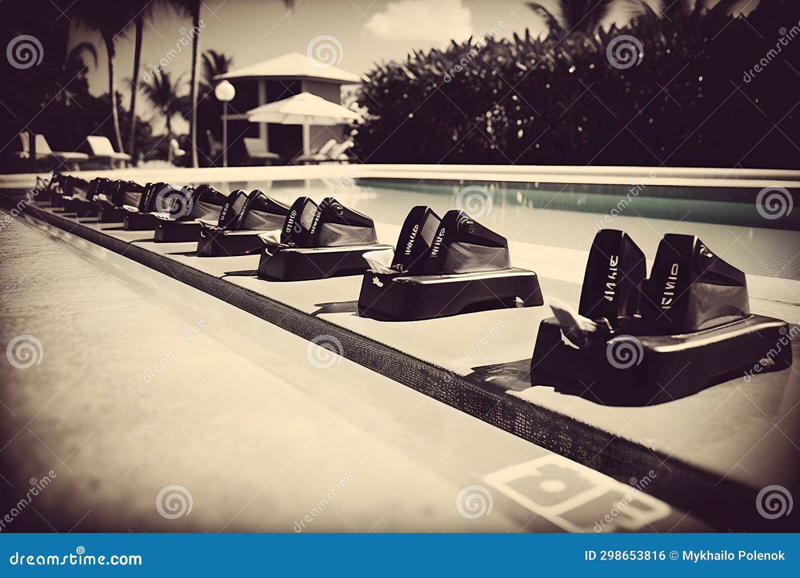 Start Position with Numbers in Competition Swimming Pool. Neural ...