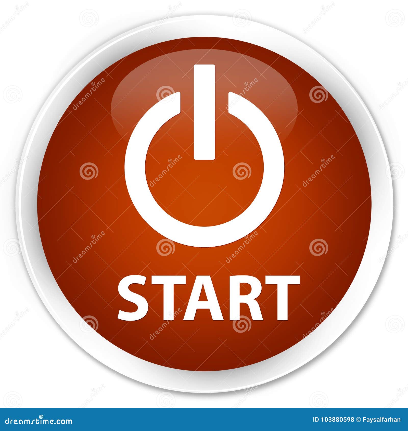 Start (power Icon) Premium Brown Round Button Stock Illustration ...