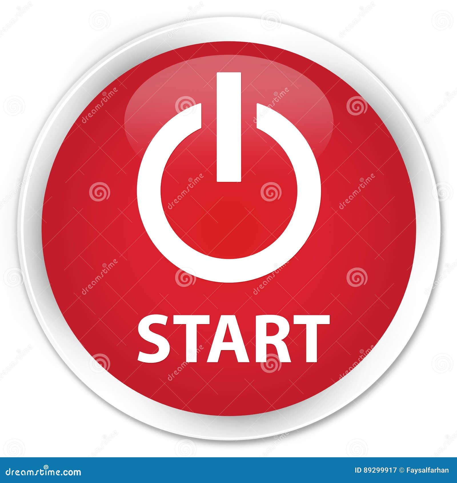Start (power Icon) Premium Red Round Button Stock Illustration ...