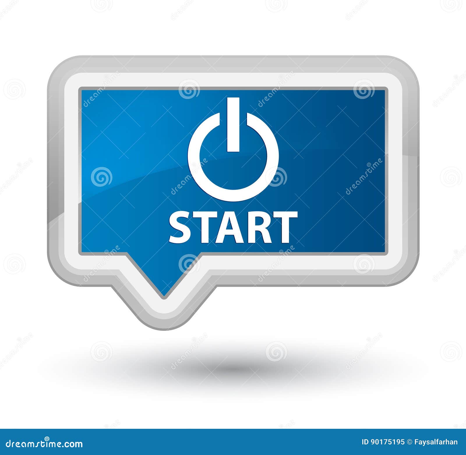 Start (power Icon) Prime Blue Banner Button Stock Illustration ...