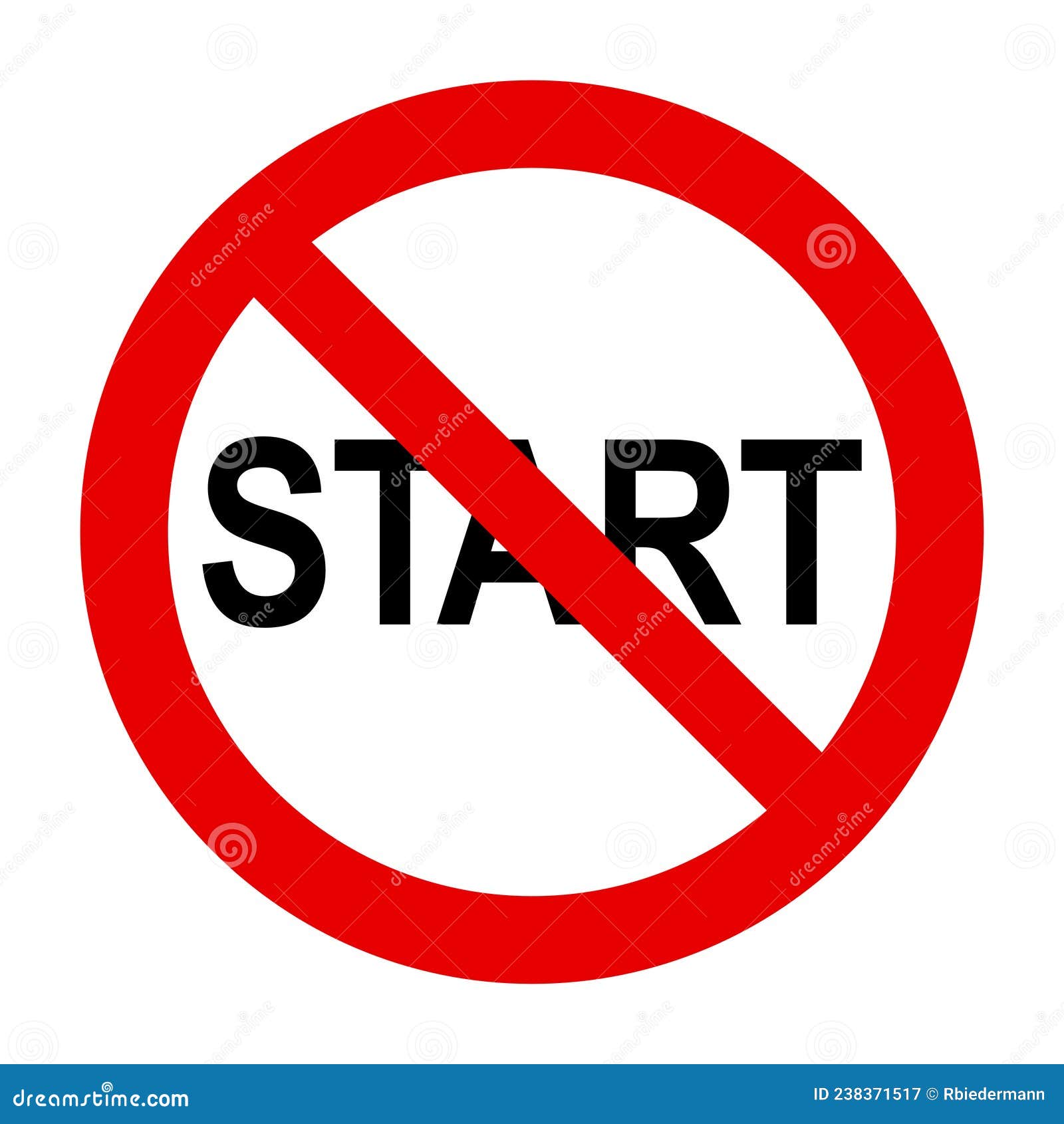 Start and prohibition sign stock vector. Illustration of sign - 238371517