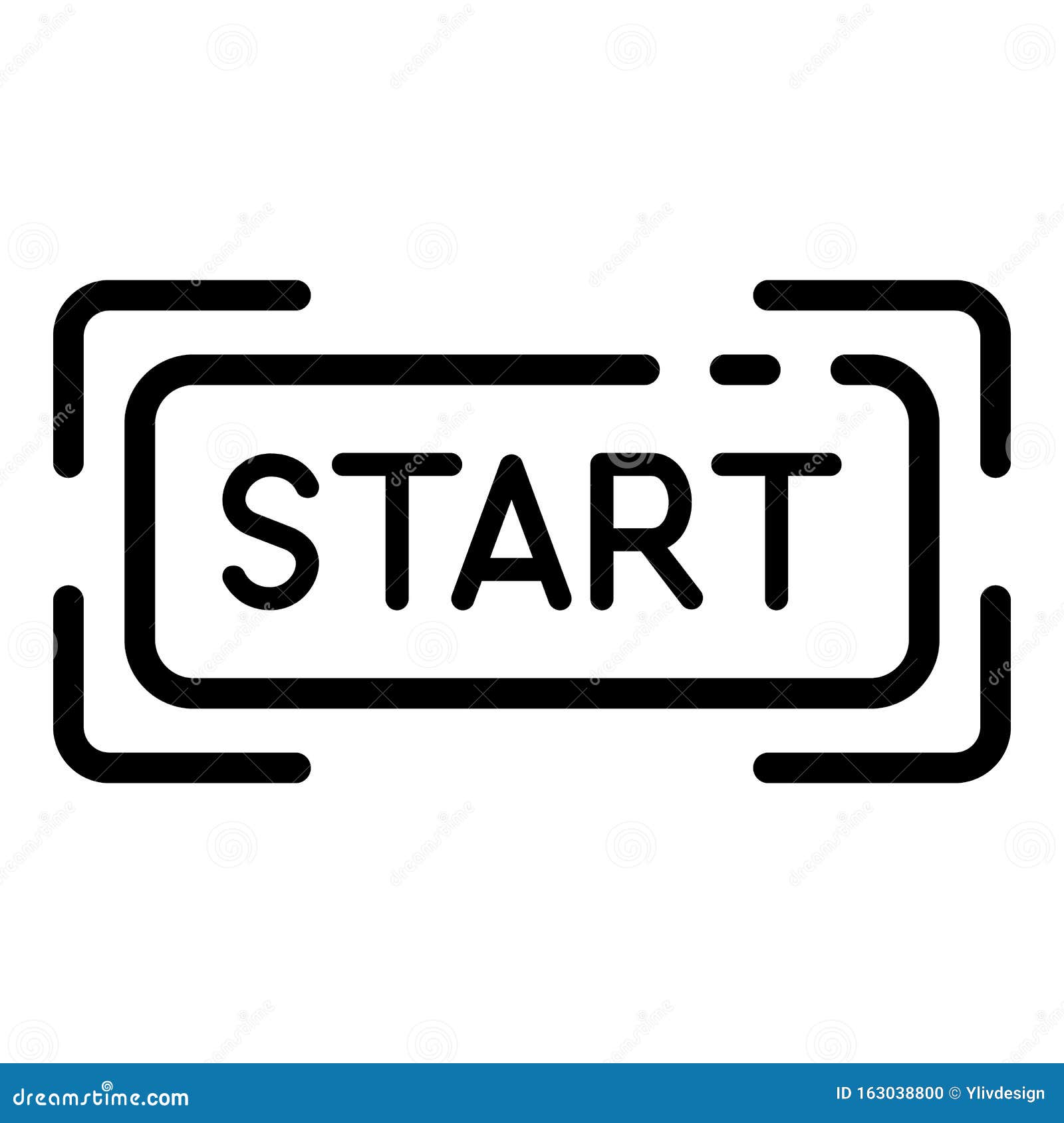 Start Project Button Icon, Outline Style Stock Vector - Illustration of ...