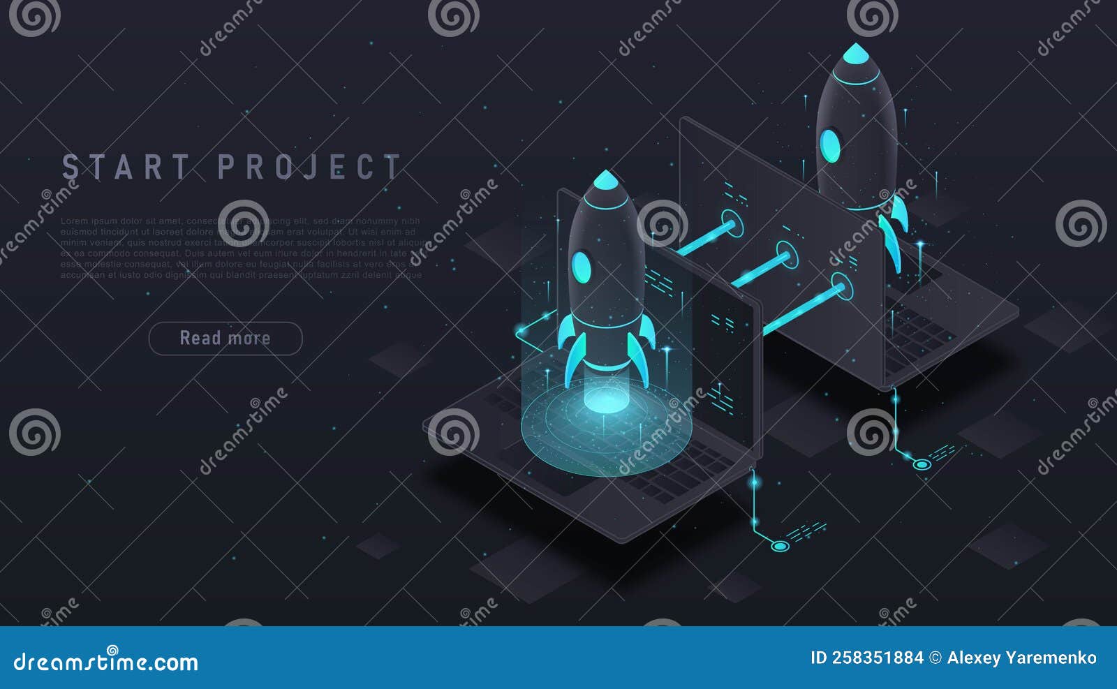 Start project concept stock vector. Illustration of icon - 258351884