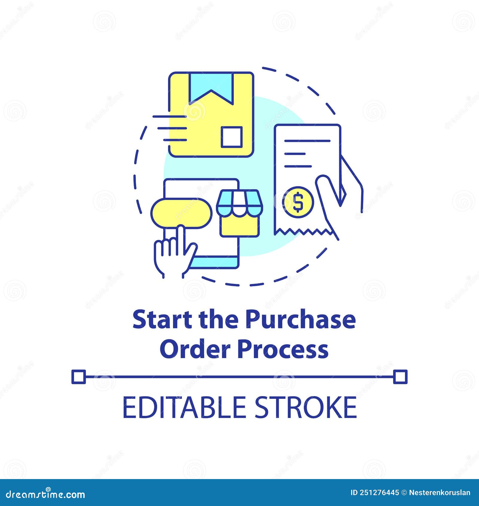 Start Purchase Order Process Concept Icon Stock Vector - Illustration ...