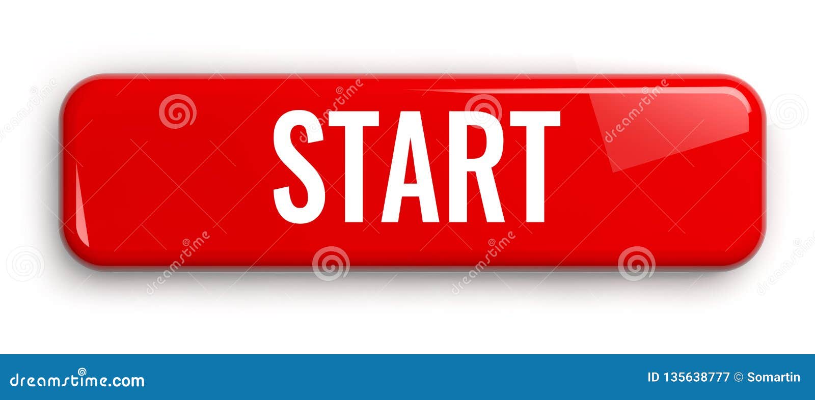 Start Red Button Isolated on White Stock Illustration - Illustration of ...