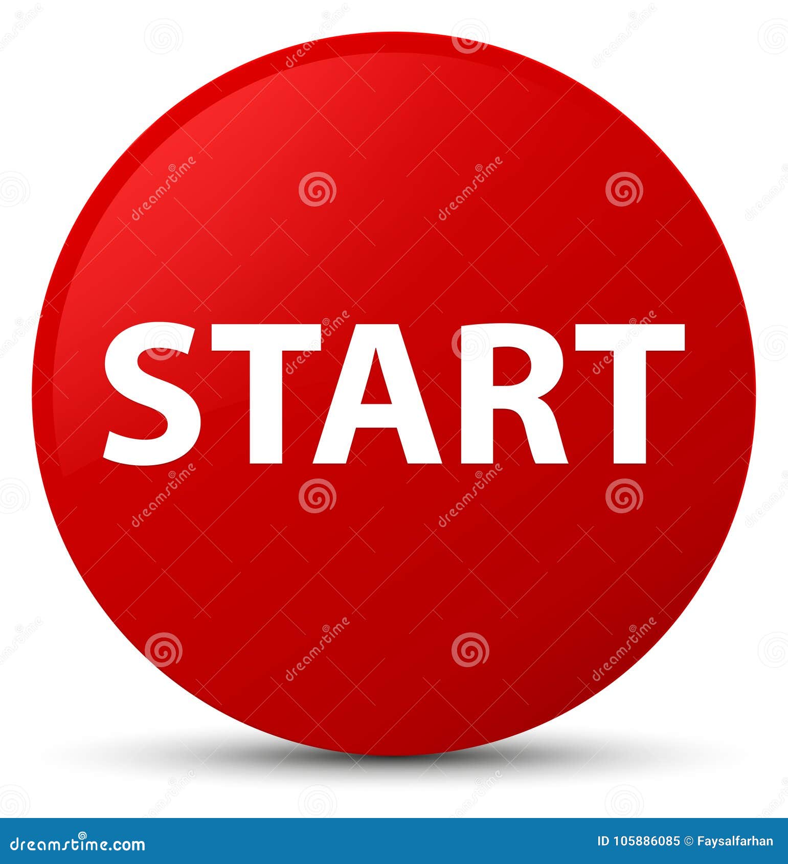 Start red round button stock illustration. Illustration of button ...