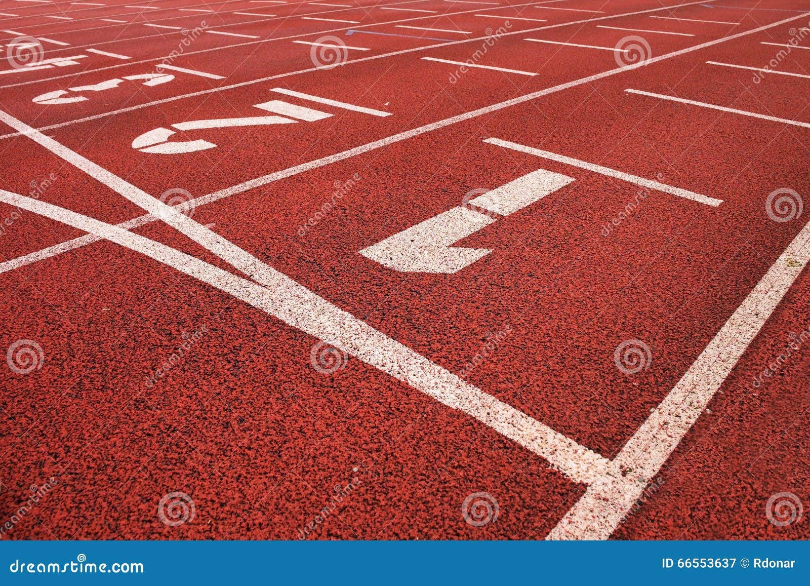 Start. Red Running Racetrack on the Outdoor Athletic Stadium Stock ...