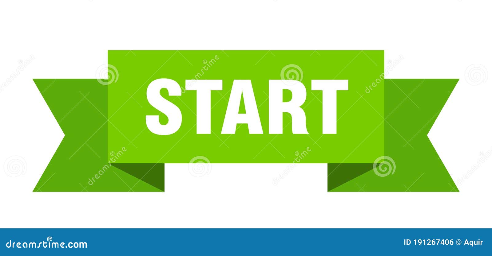 Start ribbon. stock vector. Illustration of sticker - 191267406