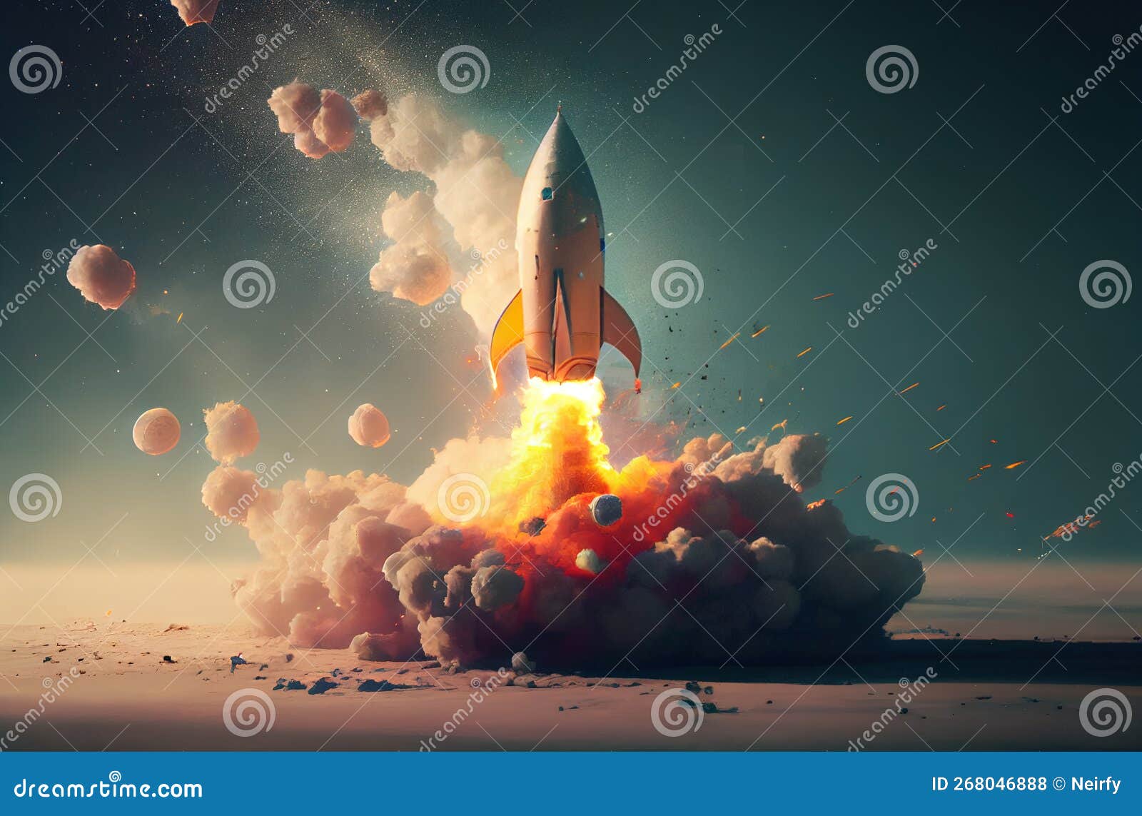 Start of rocket stock illustration. Illustration of ship - 268046888