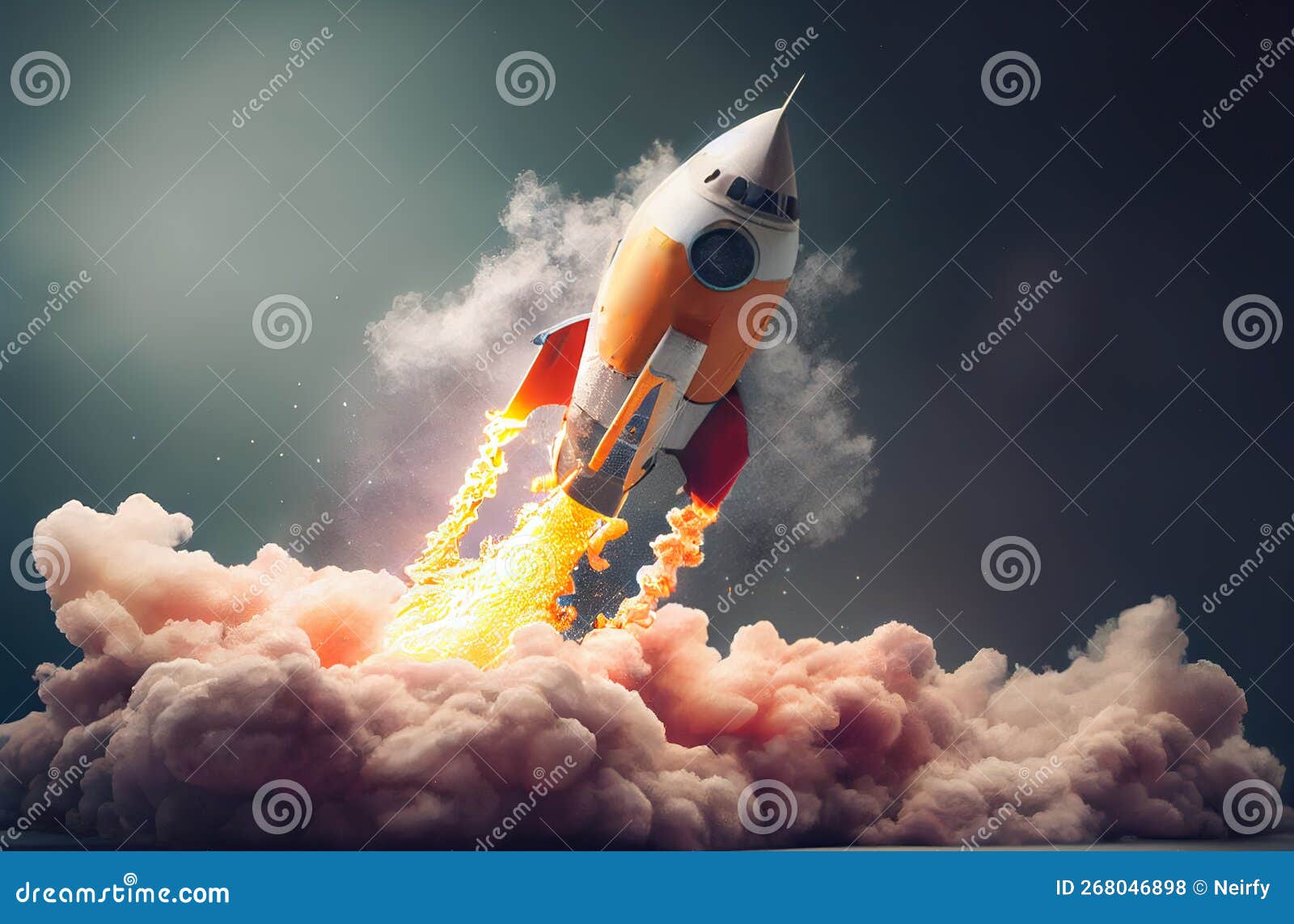 Start of rocket stock illustration. Illustration of space - 268046898
