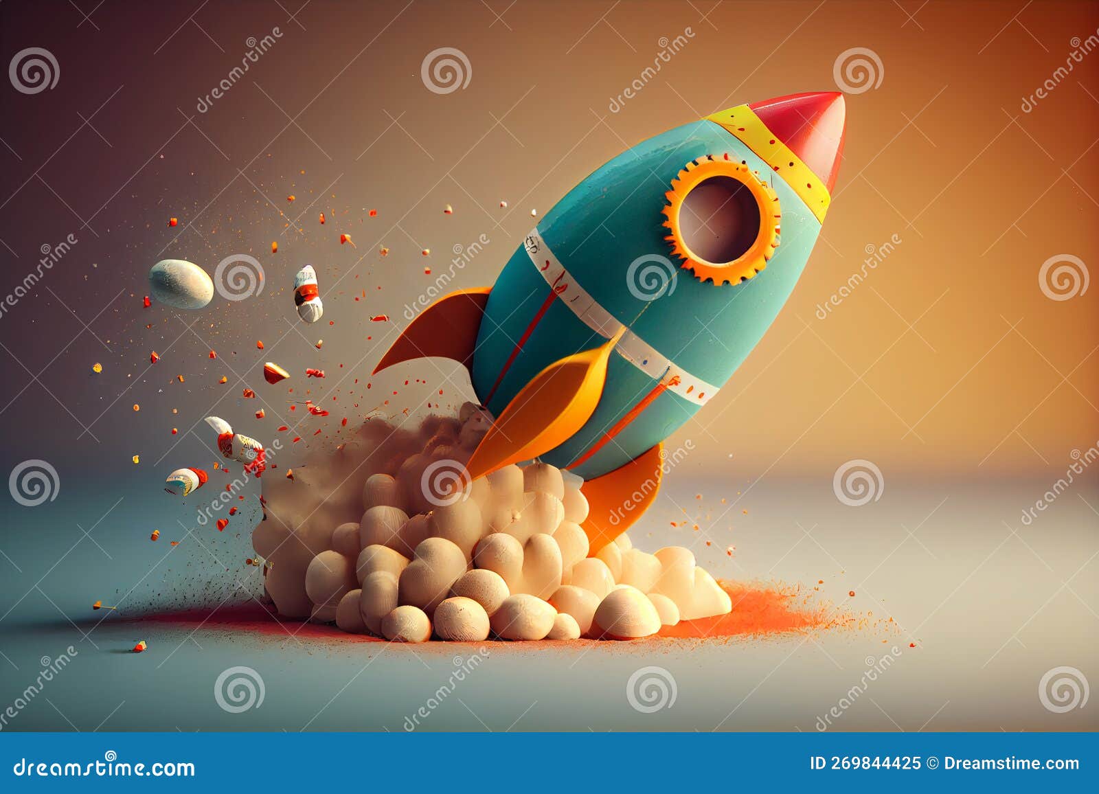 Start of rocket stock illustration. Illustration of graphic - 269844425