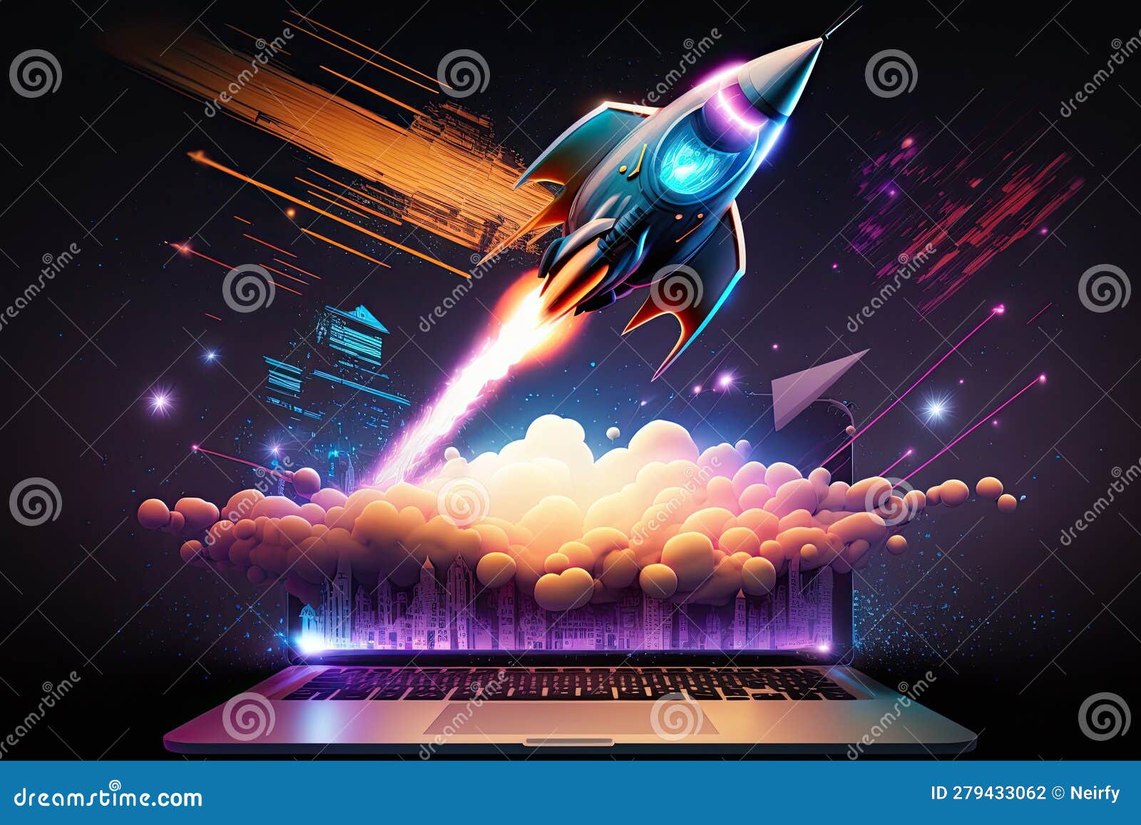 Start of rocket stock photo. Image of blast, spacecraft - 279433062