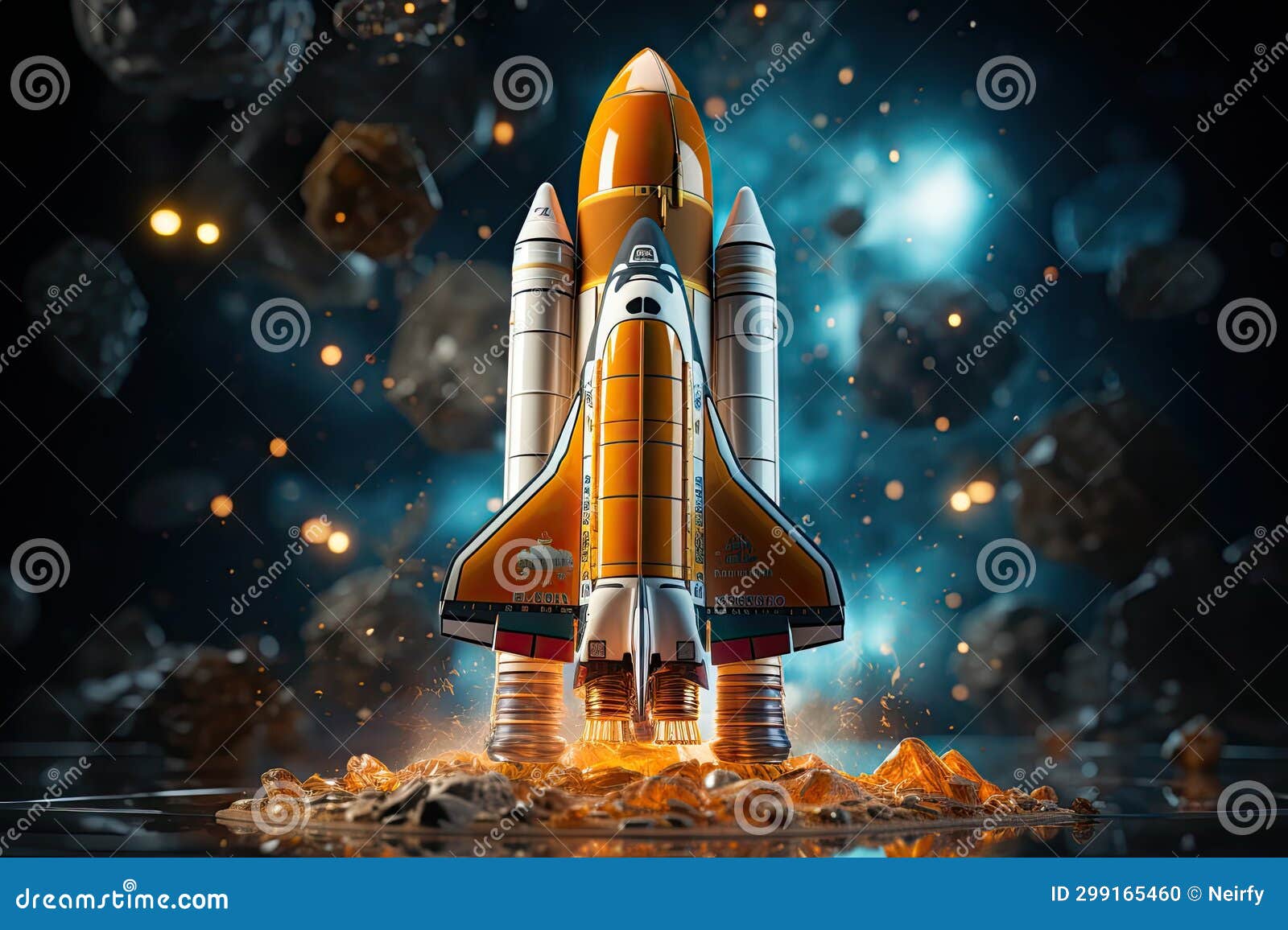 Start of rocket stock illustration. Illustration of explorer - 299165460