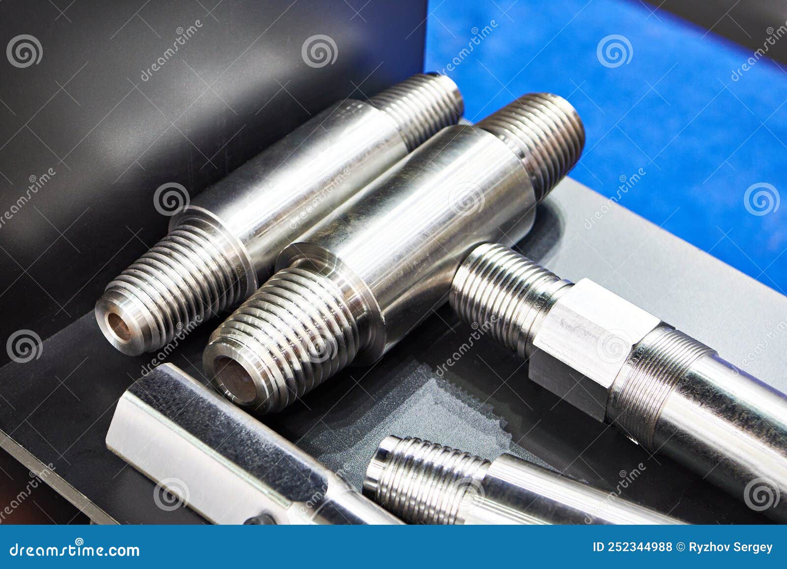 Start Rods and Threaded Connectors for Drilling Stock Photo - Image of ...