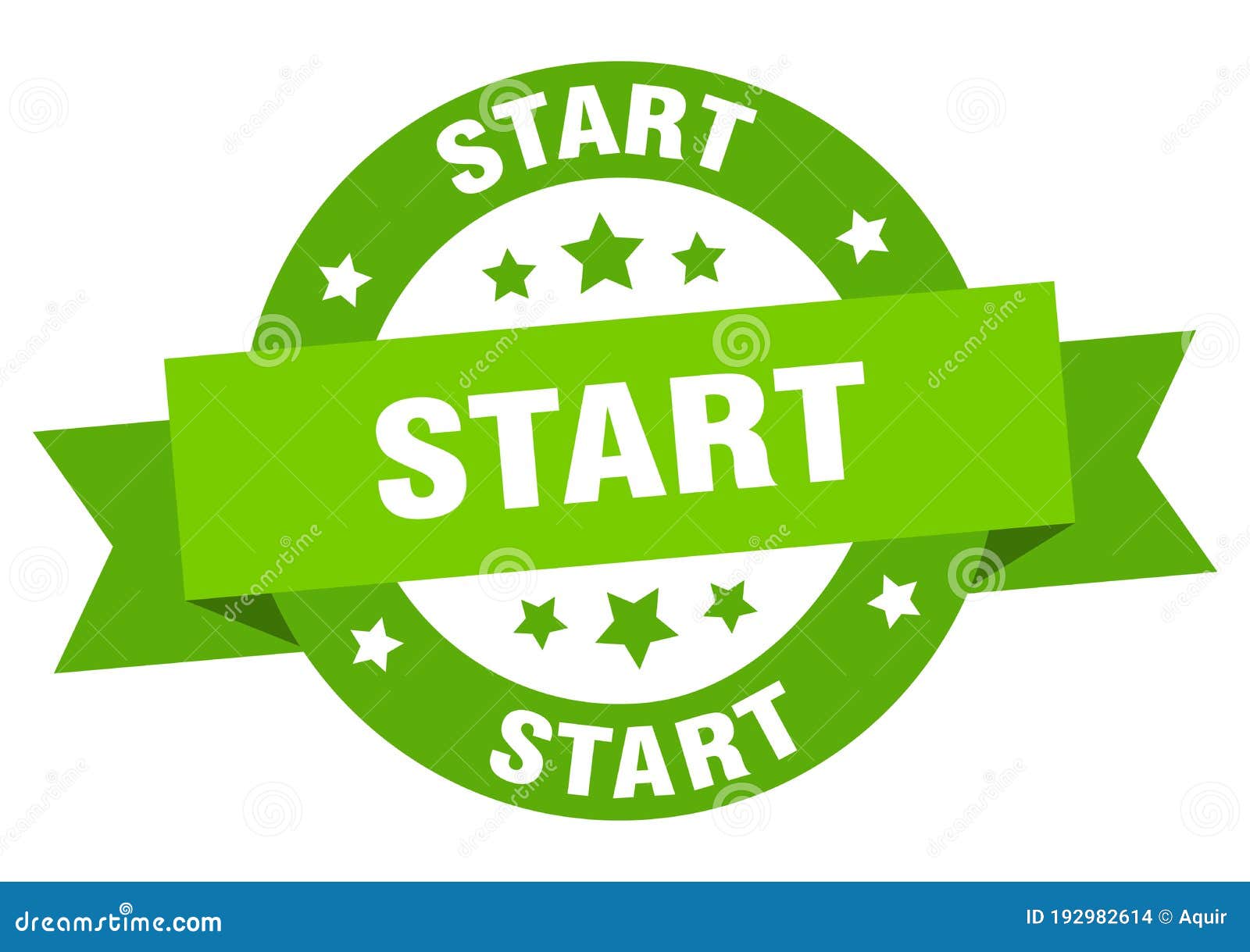 Start Round Ribbon Isolated Label. Start Sign Stock Vector ...