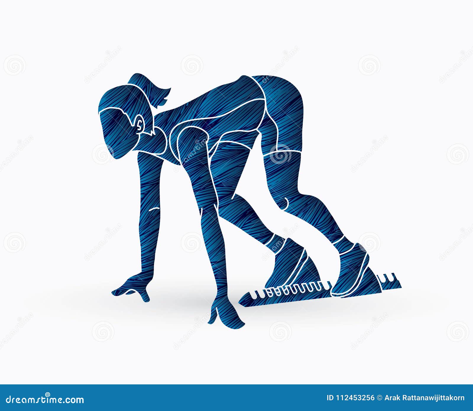 Start Running ,Athletic Prepare Running Graphic Vector. Stock Vector ...