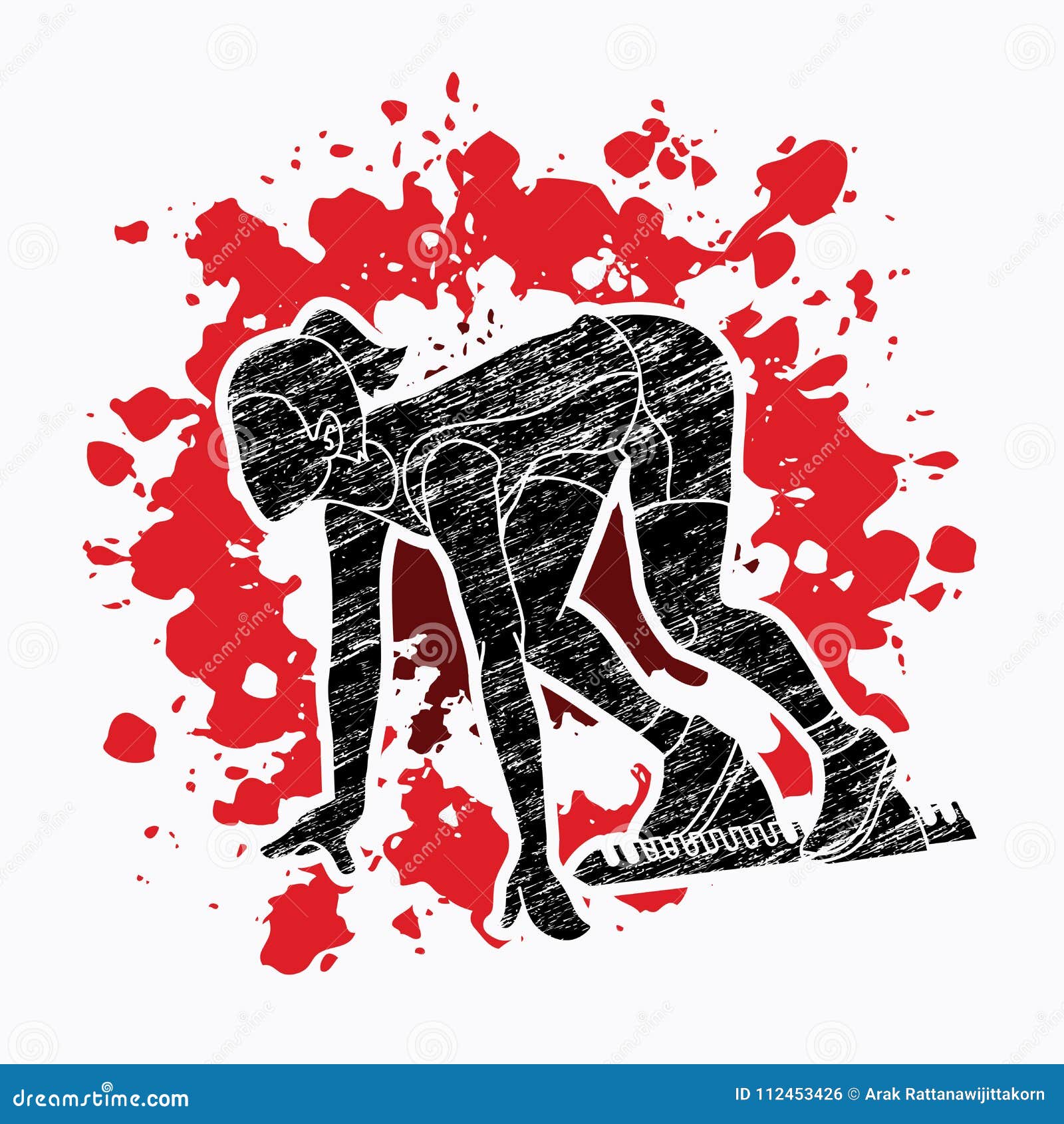 Start Running ,Athletic Prepare Running Graphic Vector. Stock Vector ...