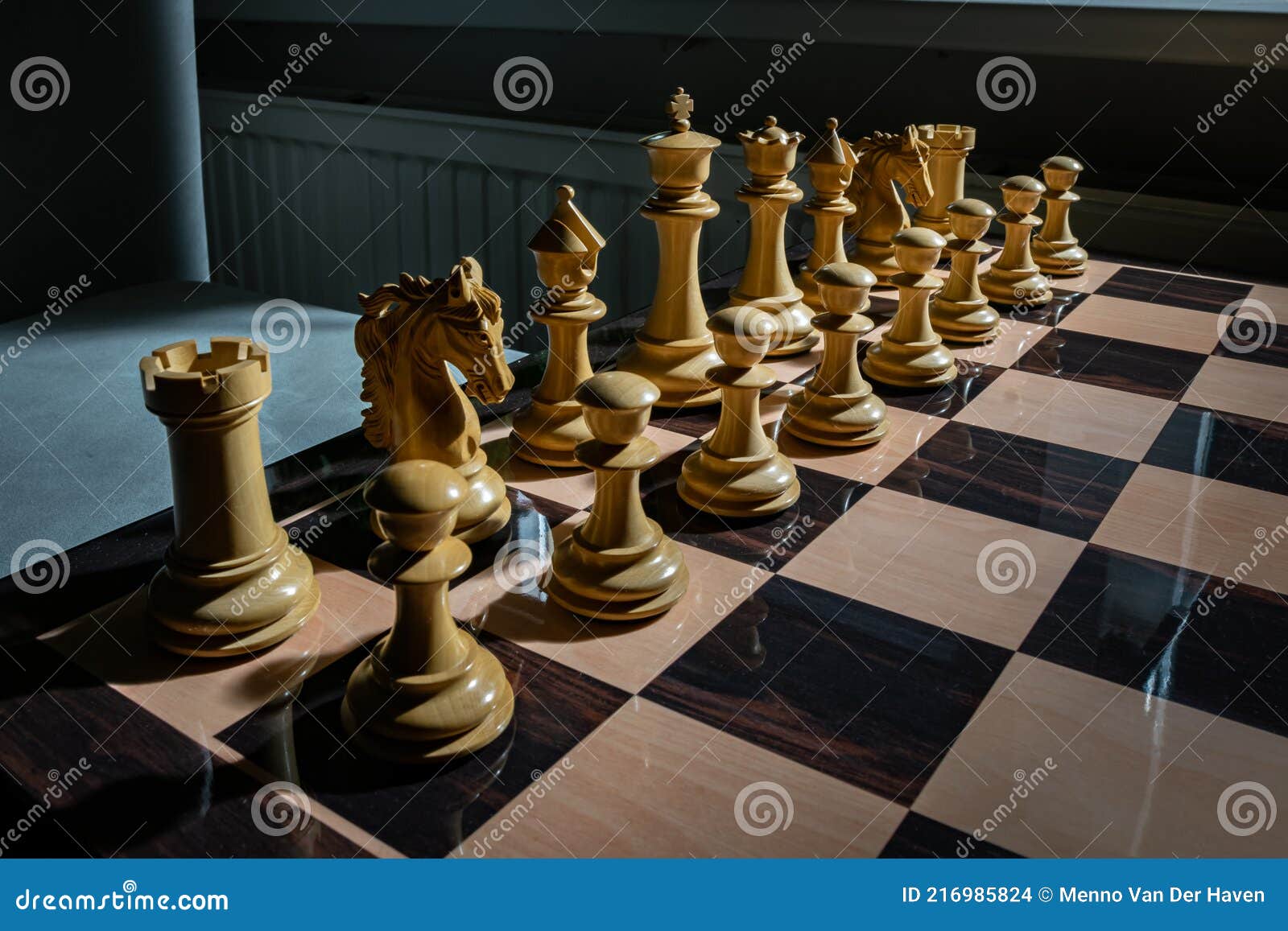 Begin Arrangement of White Chess Pieces Stock Photo - Image of opening ...