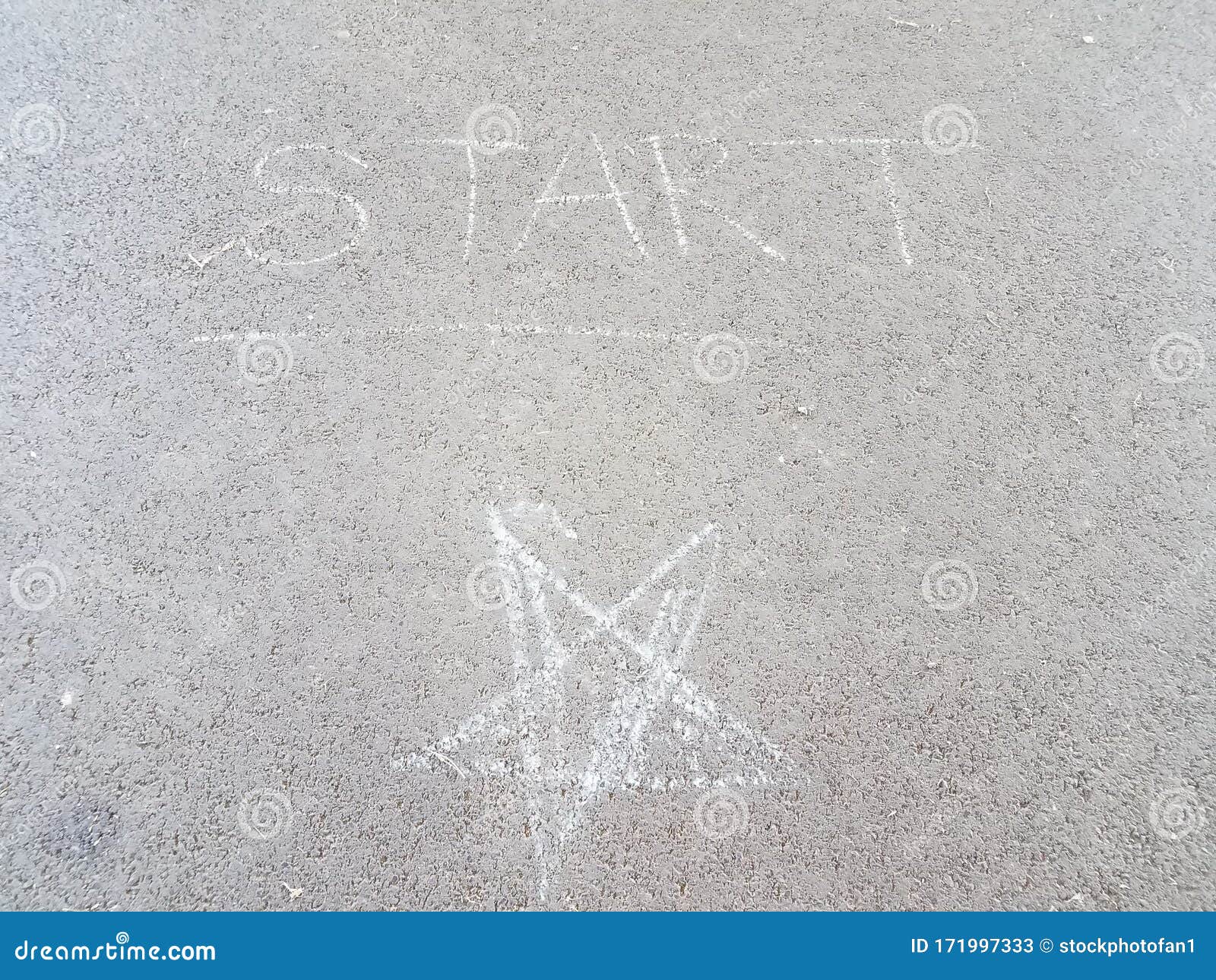 Start Sign on Ground or Asphalt with Star Stock Image - Image of line ...