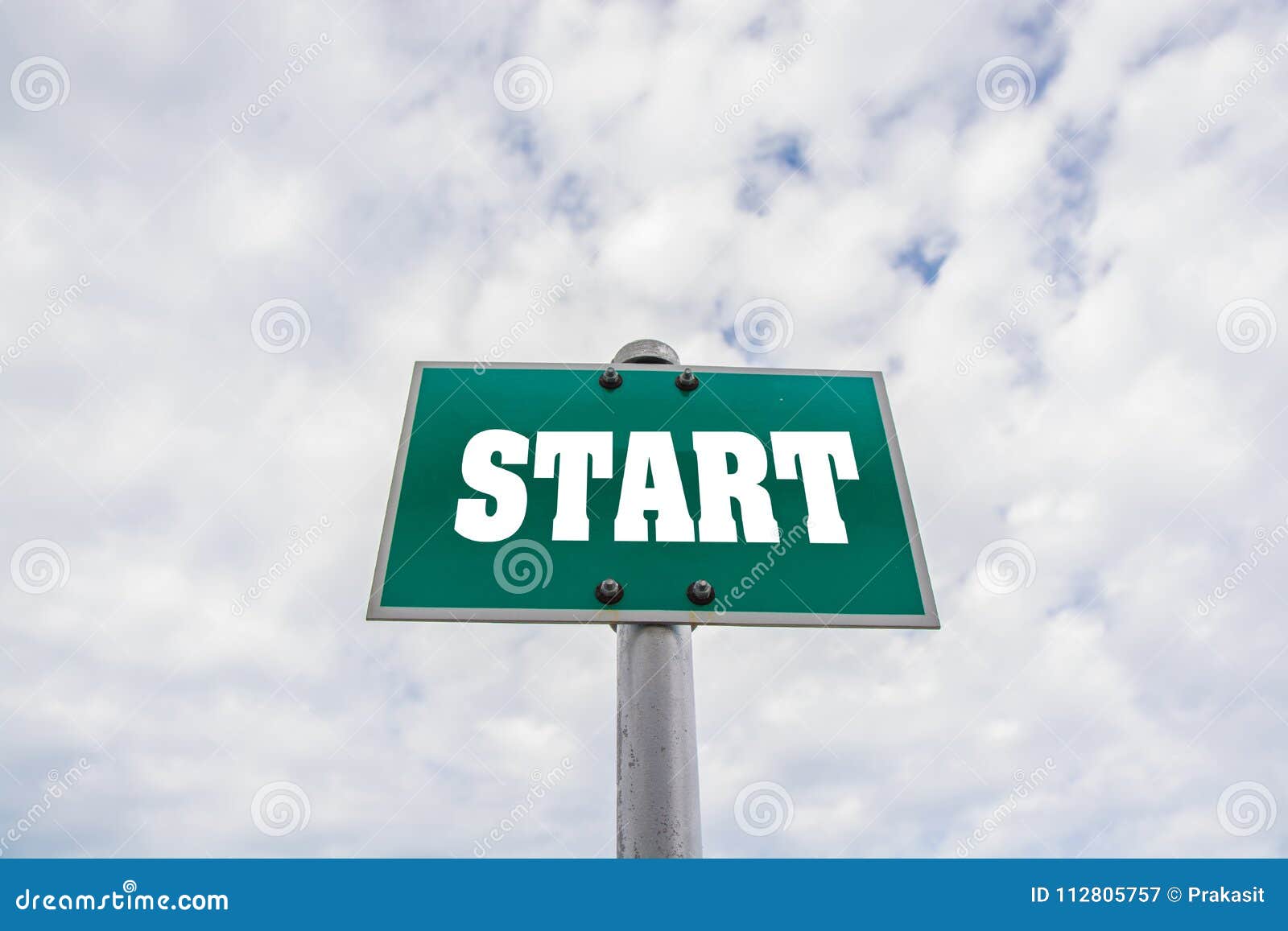 Start Sign Label on the Sky Stock Image - Image of modern, empty: 112805757
