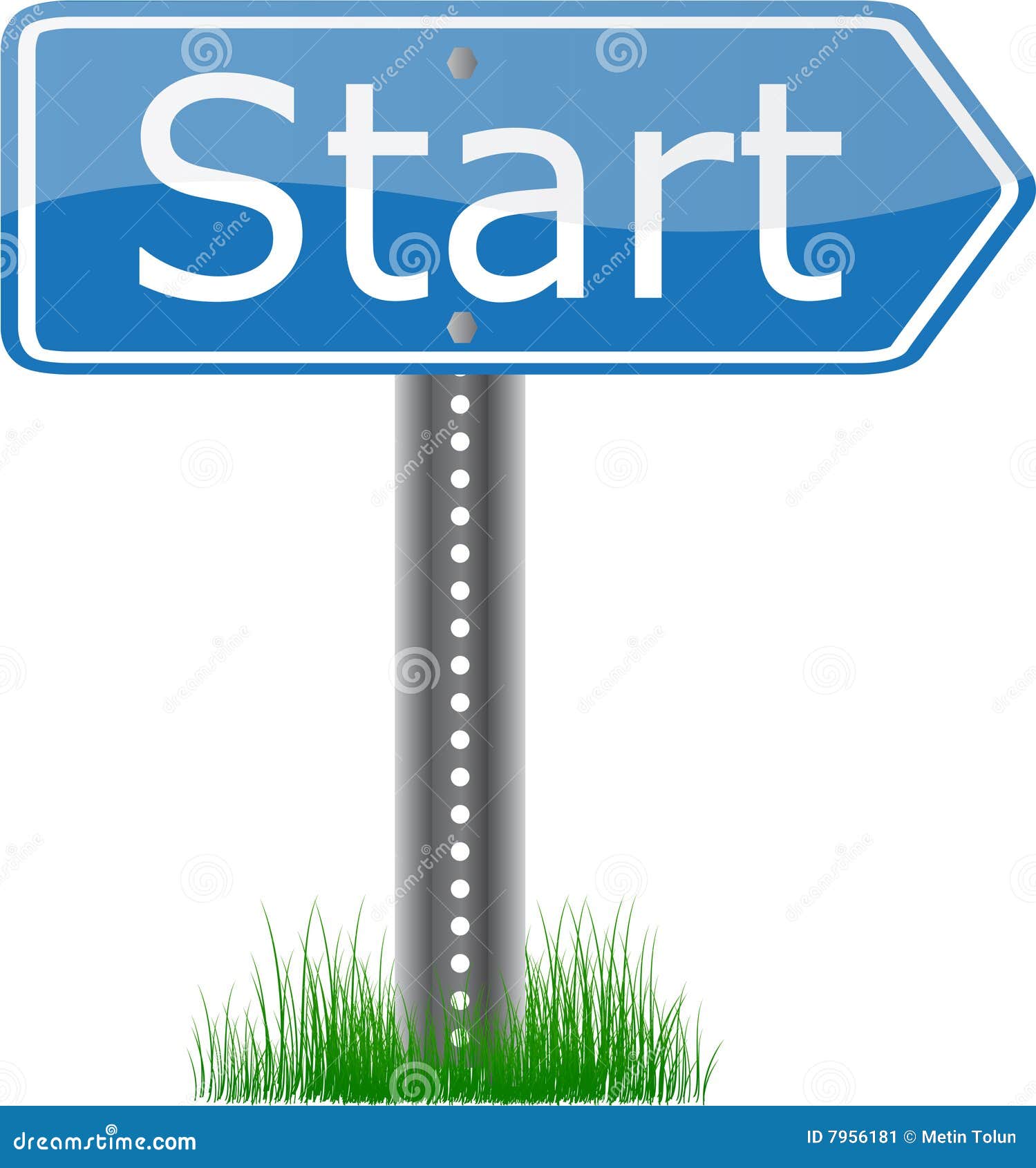 Start Signpost stock vector. Illustration of road, signal - 7956181