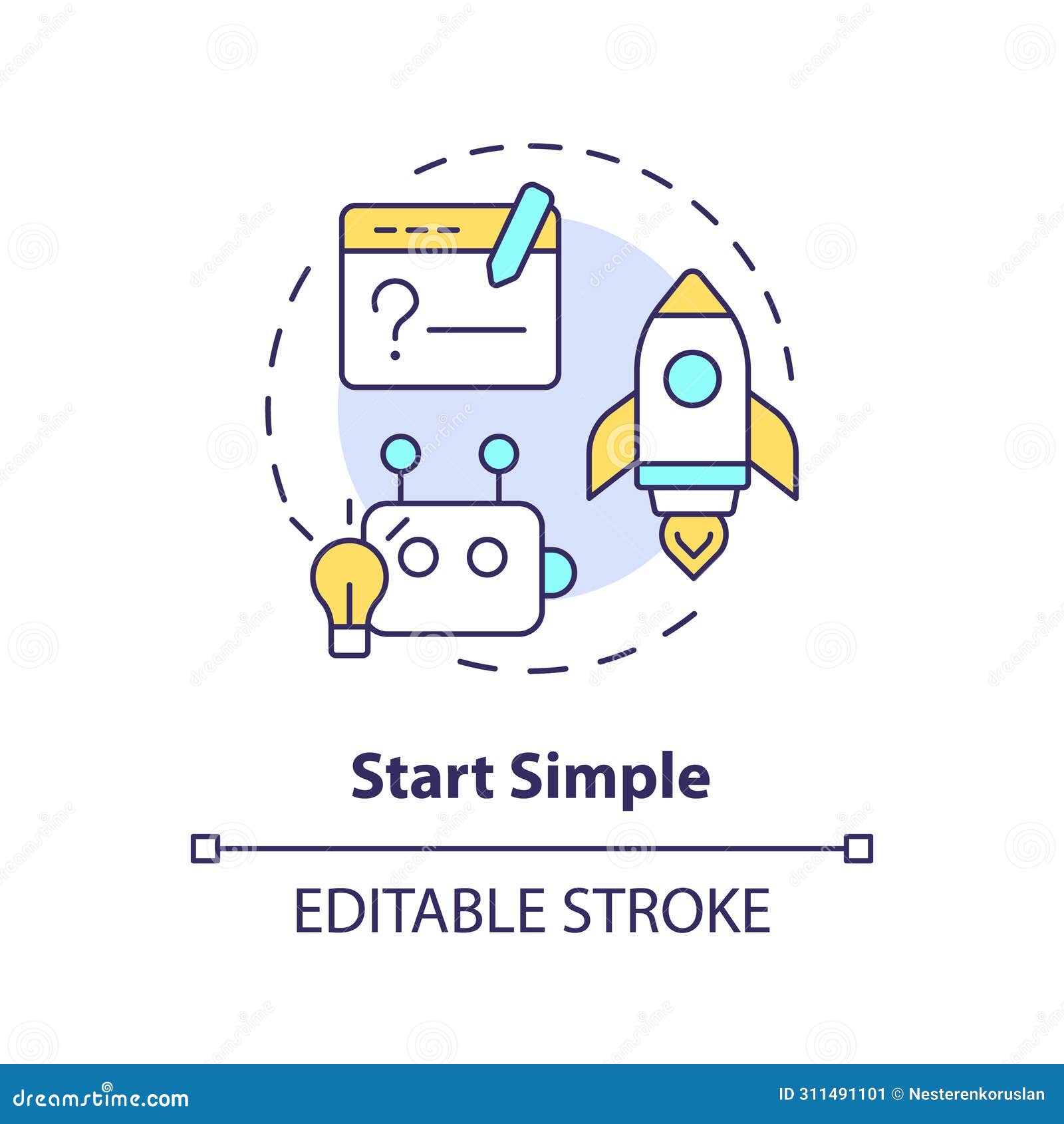 Start Simple Multi Color Concept Icon Stock Illustration - Illustration ...