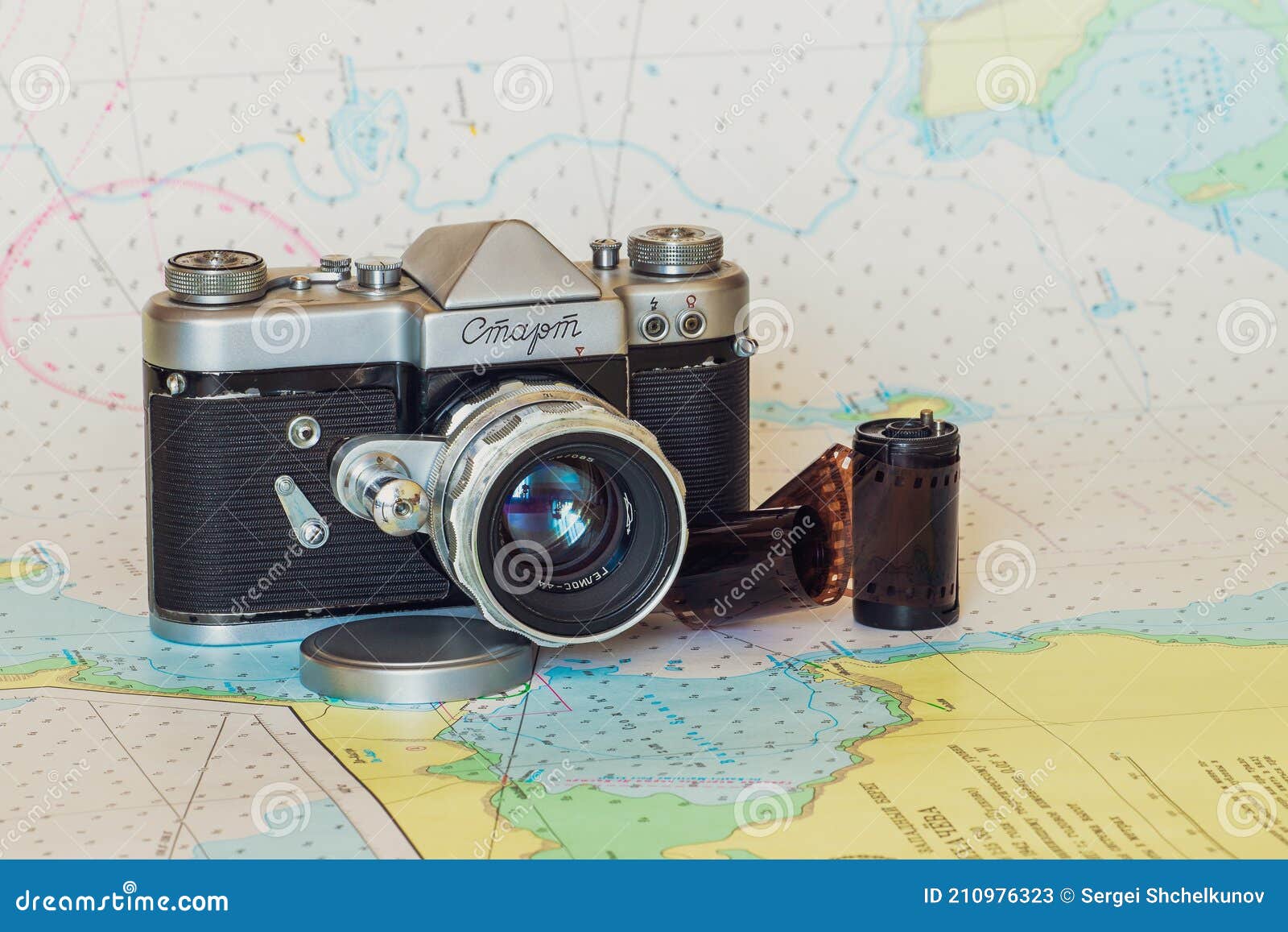 Soviet Small-format 35 Mm Camera Start with Helios-44 Lens Editorial ...