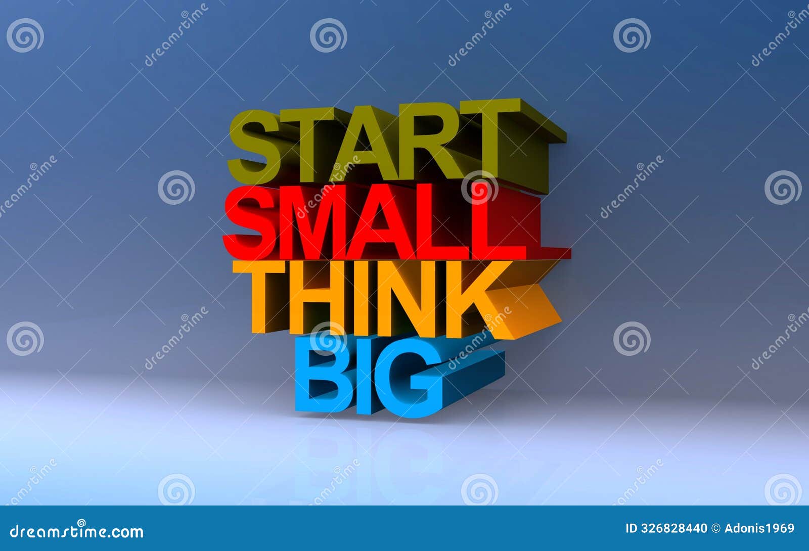 Start Small Think Big on Blue Stock Illustration - Illustration of ...