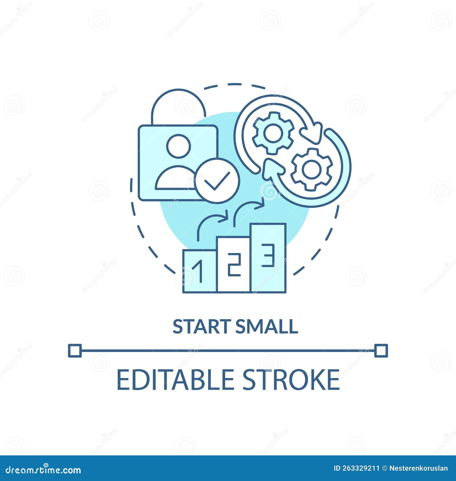 Start Small Turquoise Concept Icon Stock Vector - Illustration of ...