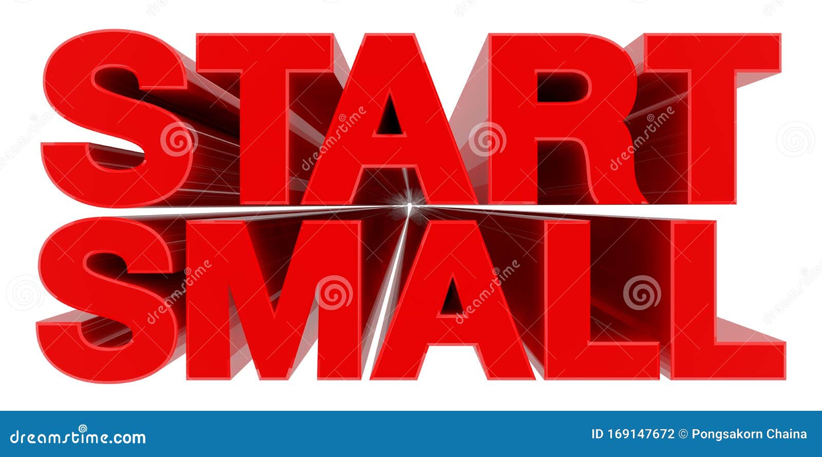 START SMALL Word on White Background 3d Rendering Stock Illustration ...