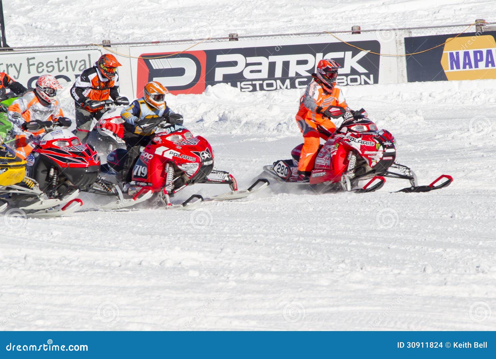 Start of the Snowmobile Race Editorial Stock Image - Image of high ...