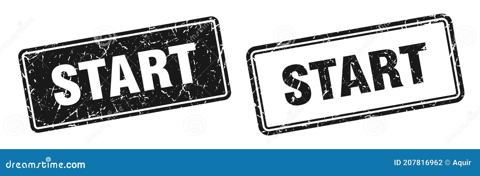 Start Stamp Set. Start Square Grunge Sign Stock Vector - Illustration ...